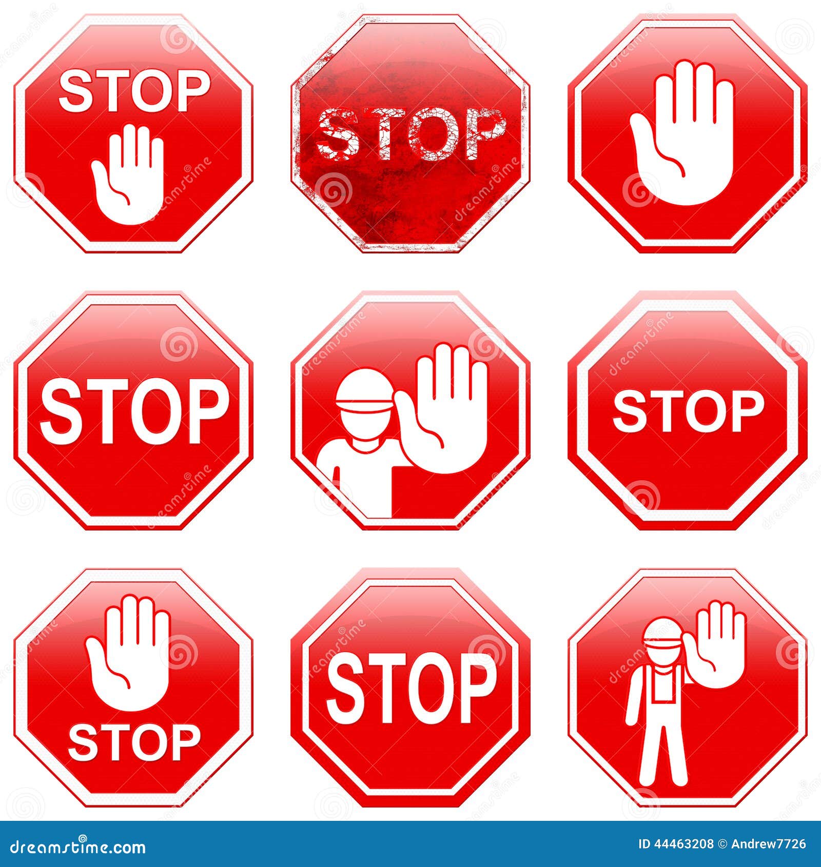 Stop Signs And Hand Symbol Vector Illustration | CartoonDealer.com ...