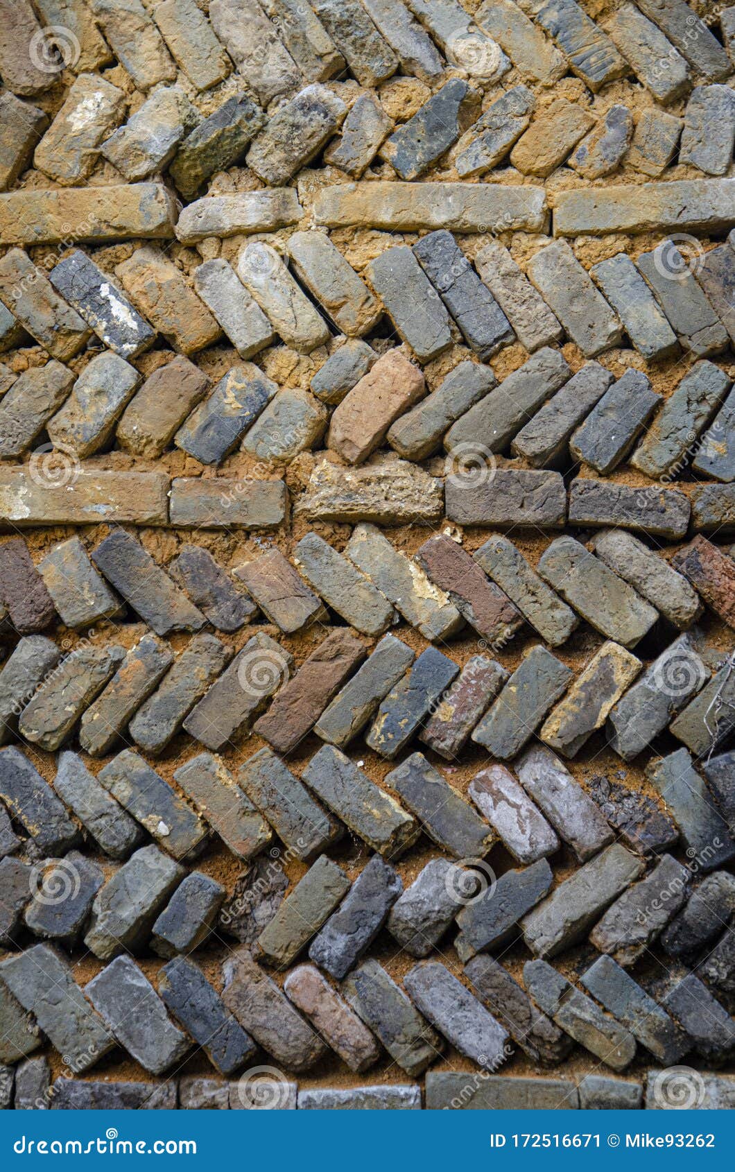 Nine Rows Of Zig Zag Rough Textures Bricks With Three Horizontal Rows ...