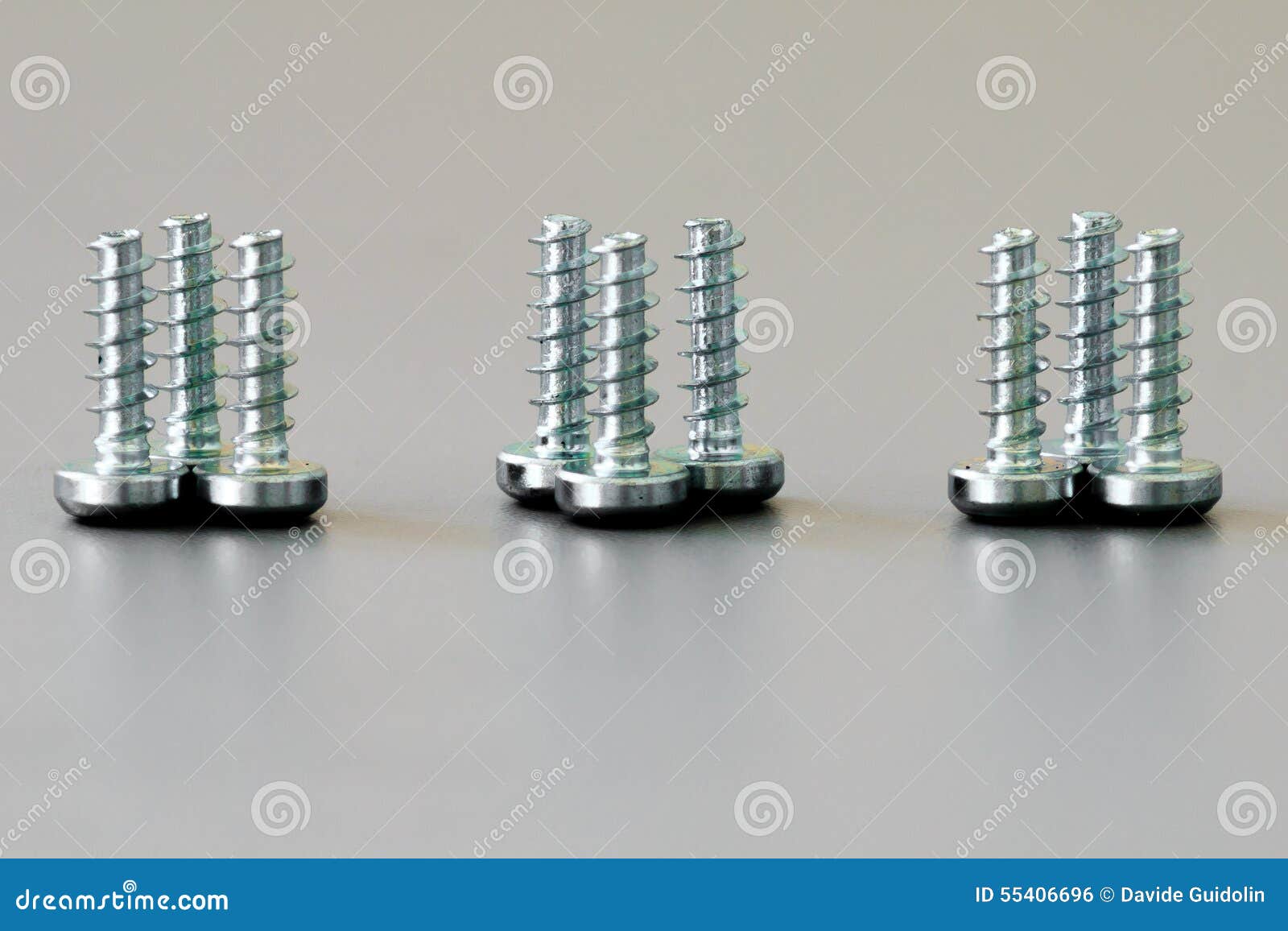 Nine screws close up stock photo. Image of screws, steel - 55406696