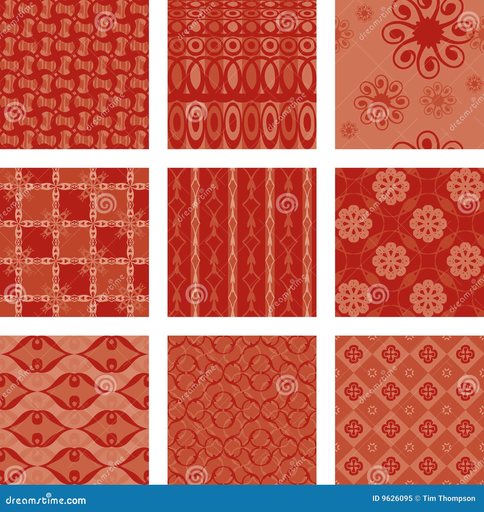 Nine seamless patterns stock vector. Illustration of wallpaper - 9626095
