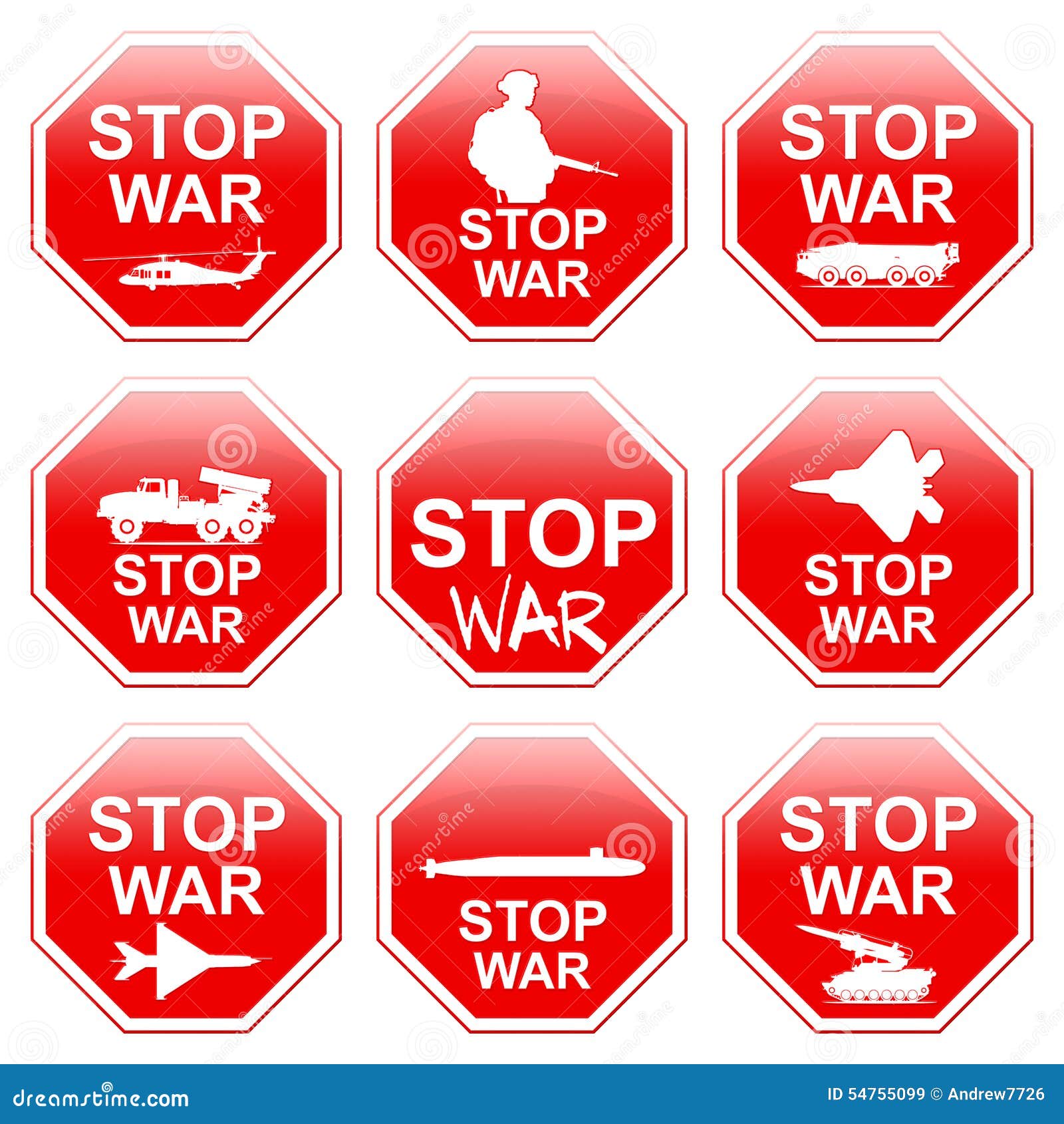 Nine signs stop war. stock image. Illustration of hummer - 54755099