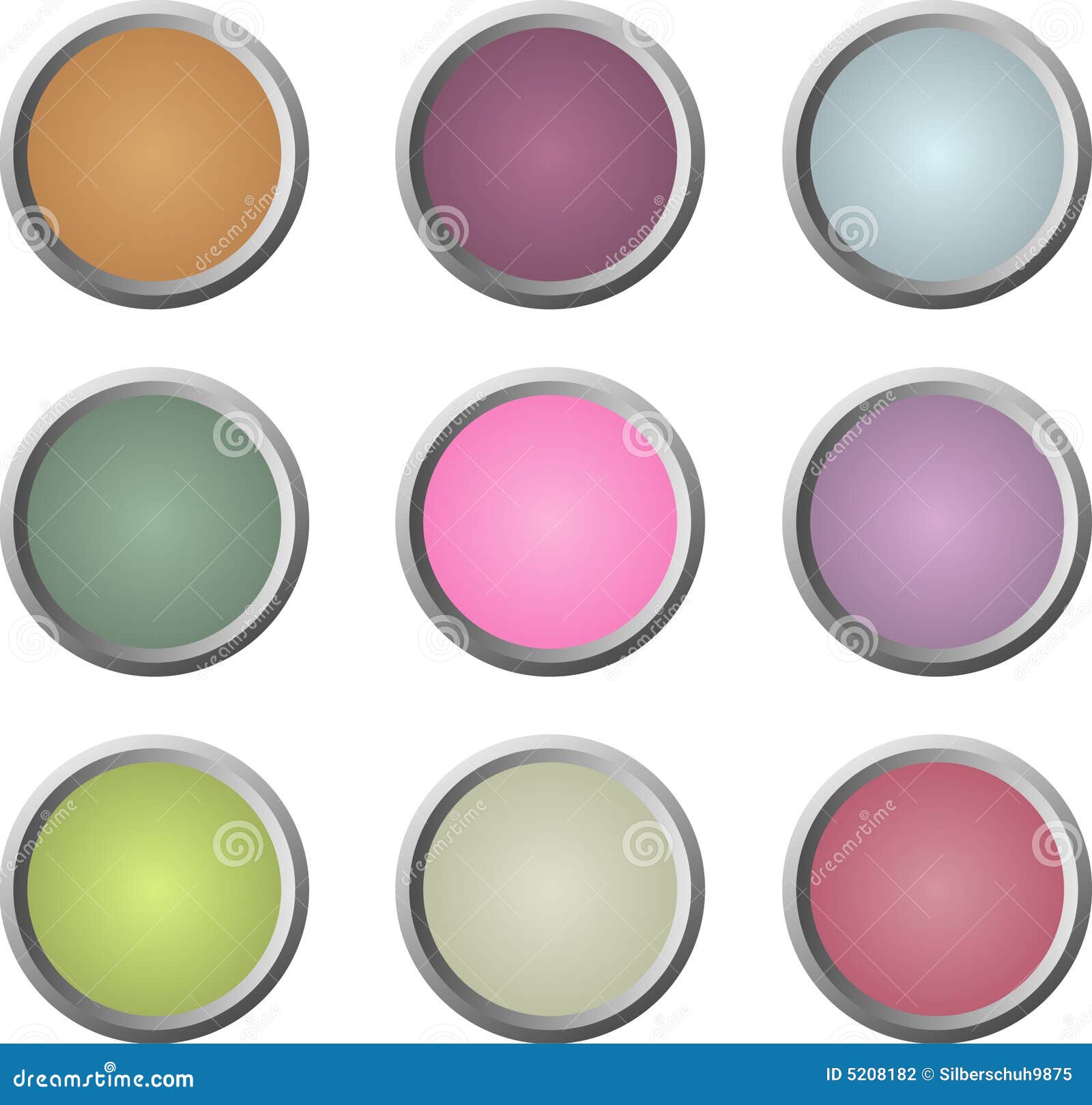 Nine Soft-colored Web Buttons Stock Vector - Illustration of glossy ...