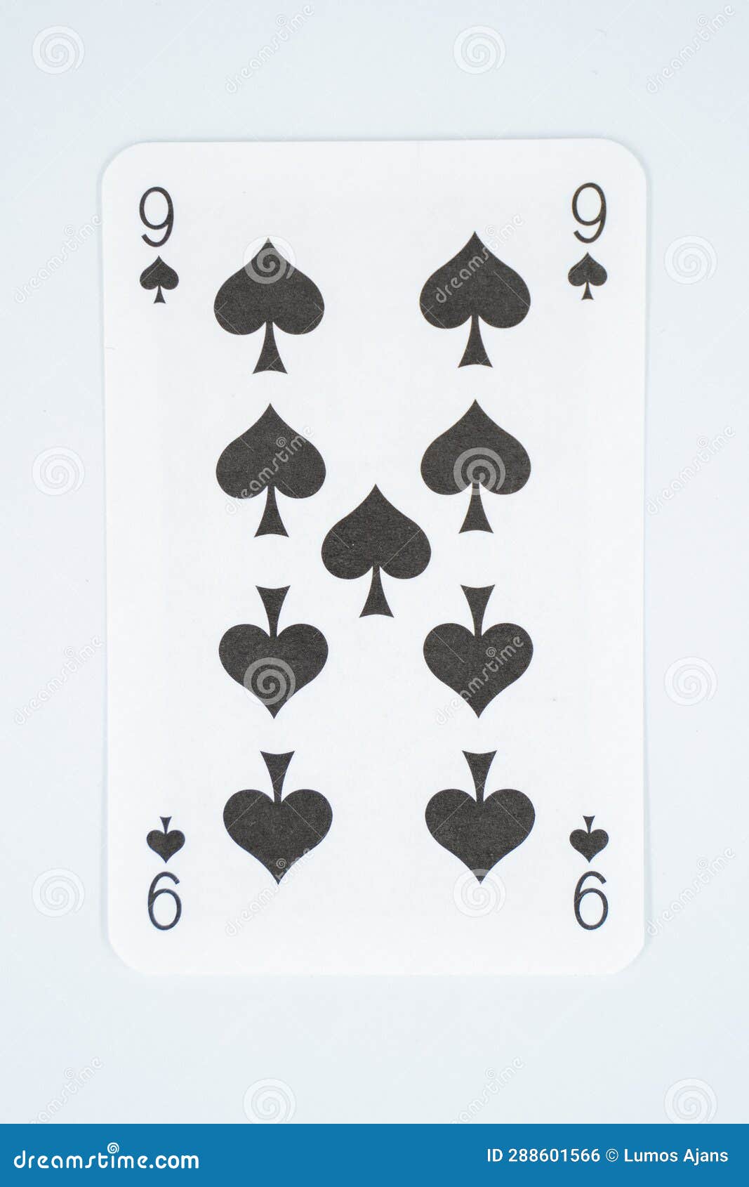 Nine of Spades on White Background Stock Photo - Image of poker, queen ...