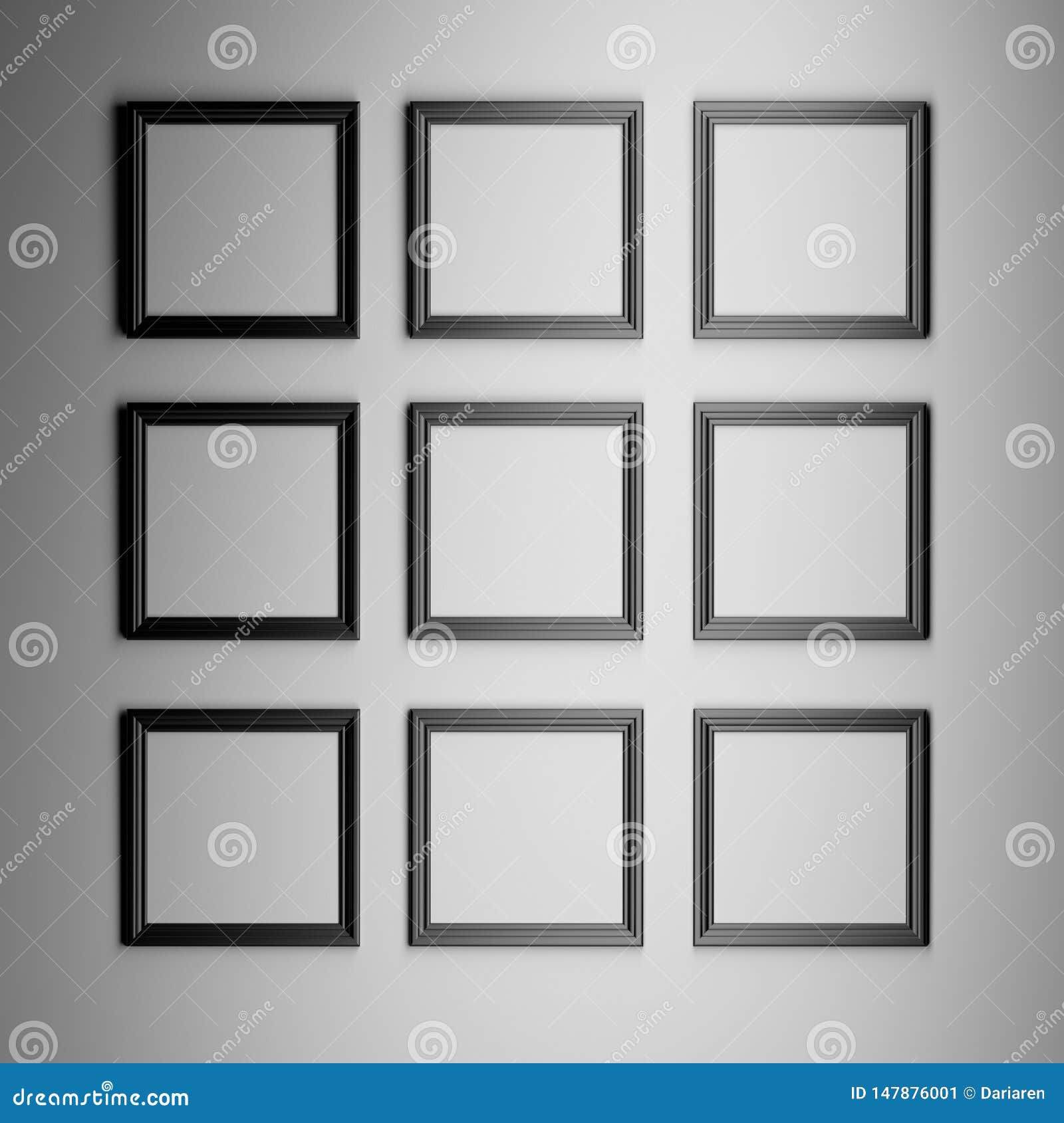 Nine square frames stock illustration. Illustration of rendering ...