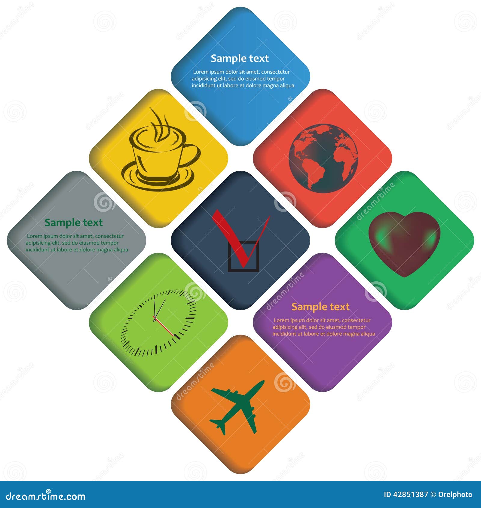 Nine Squares with Different Symbols Stock Vector - Illustration of ...