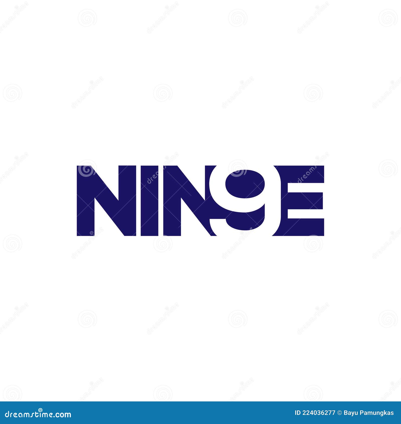 Nine Text Logo Vector Template. Number Logo Text Element Stock Vector ...