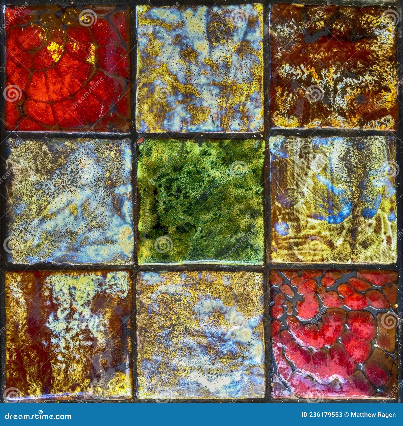 Nine Tiles in a Square Grid Stock Image - Image of objects, colourful ...