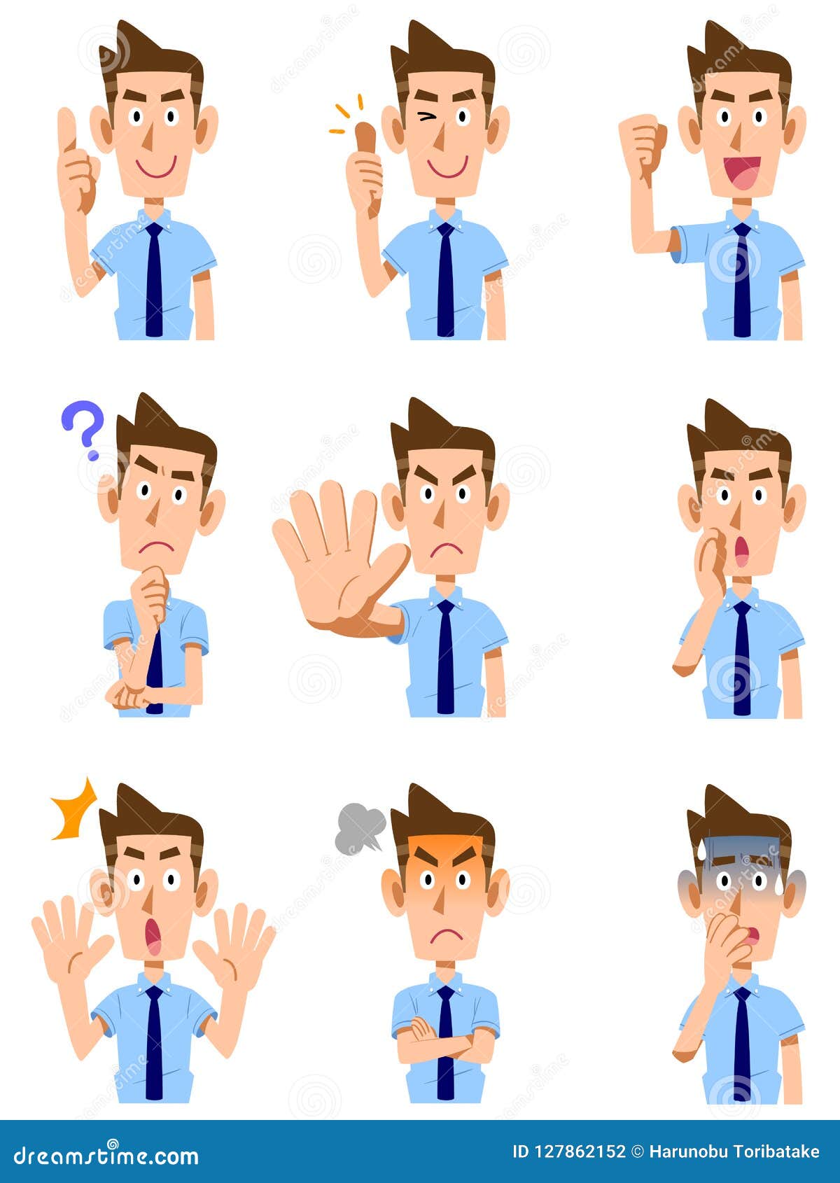Nine Types of Gestures and Facial Expressions of a Male Stock Vector ... Nine Types of Gestures and Facial Expressions of a Male Stock Vector ...