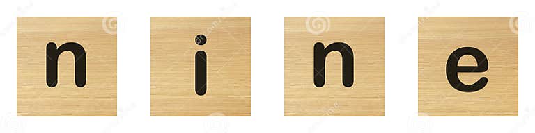 Nine word with wood blocks stock photo. Image of eight - 342400162