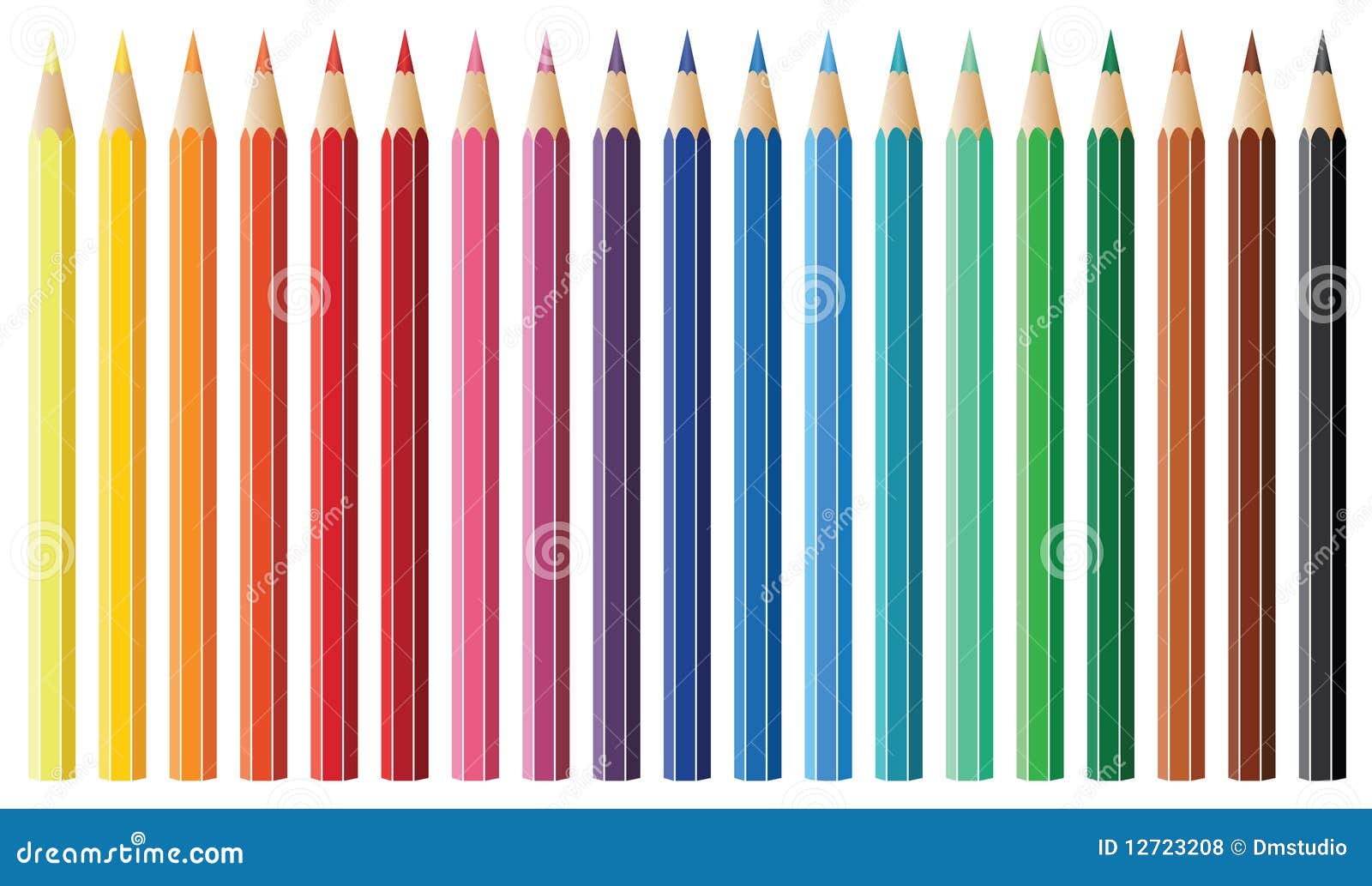 Nineteen pencils stock vector. Illustration of concept - 12723208