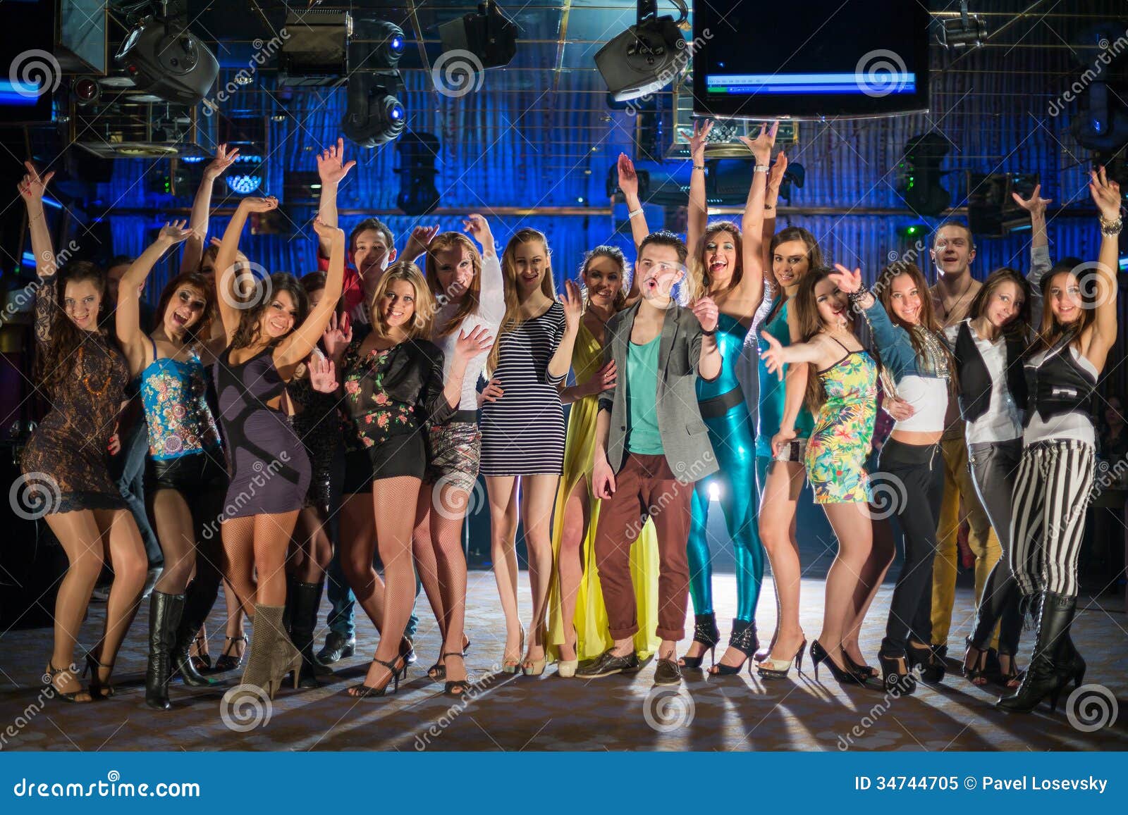 Nineteen Young People Having Fun and Dancing Stock Image - Image of ...