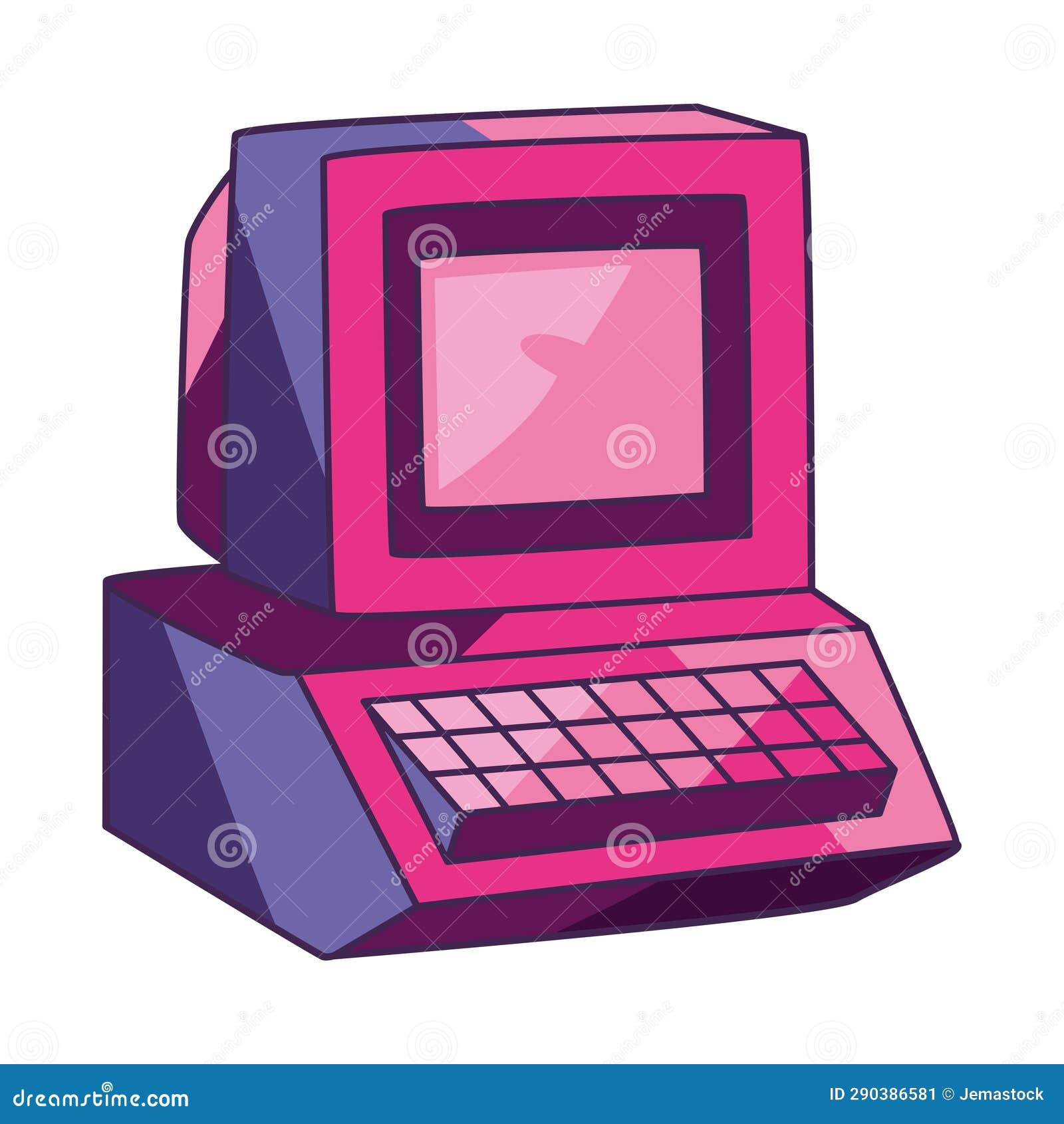 Nineties Pop Art Style Computer Stock Illustration - Illustration of ...