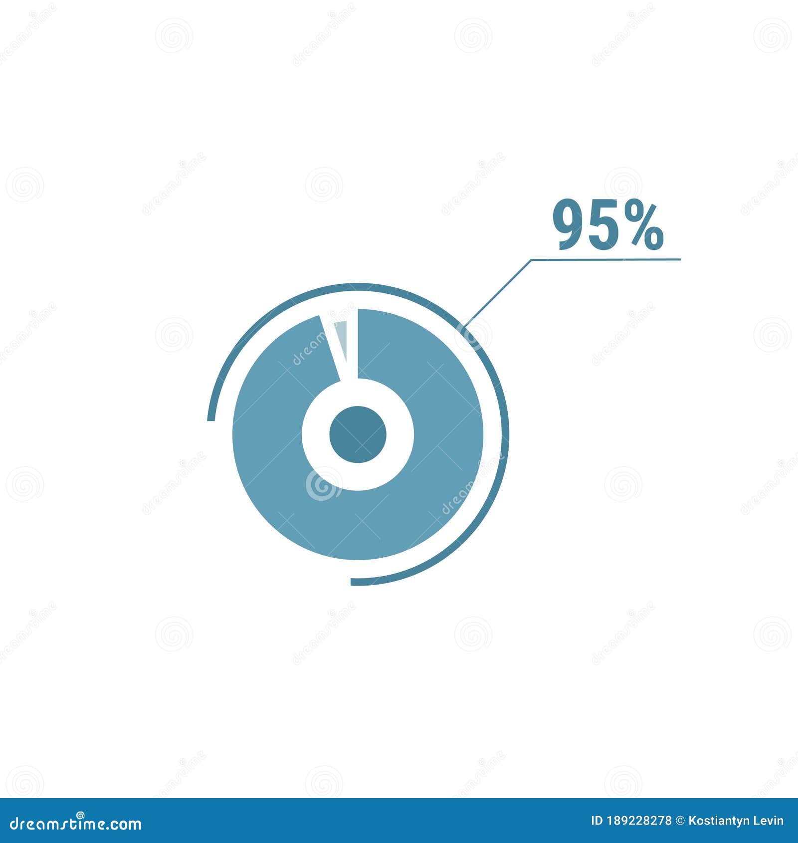Ninety Five Percent Chart, 95 Percent Circle Diagram, Vector Design ...