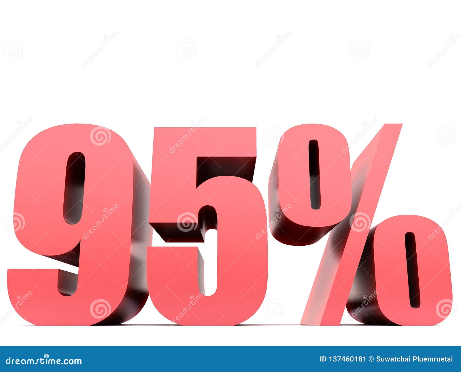 Ninety Five Percent 95 Symbol .3d Render Stock Illustration ...