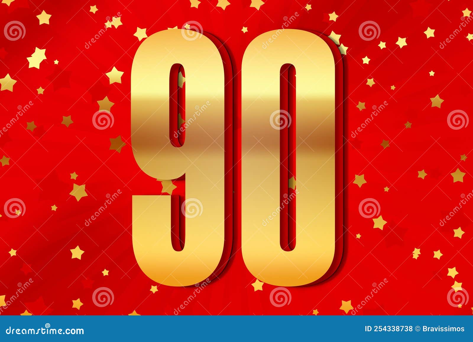 90 Ninety Gold Number Count Template Poster. Letter Abstract Stock ...