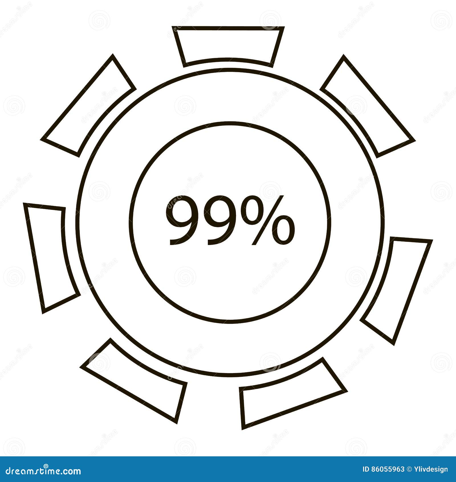 Ninety Nine Infographics, Outline Style Stock Vector - Illustration of ...