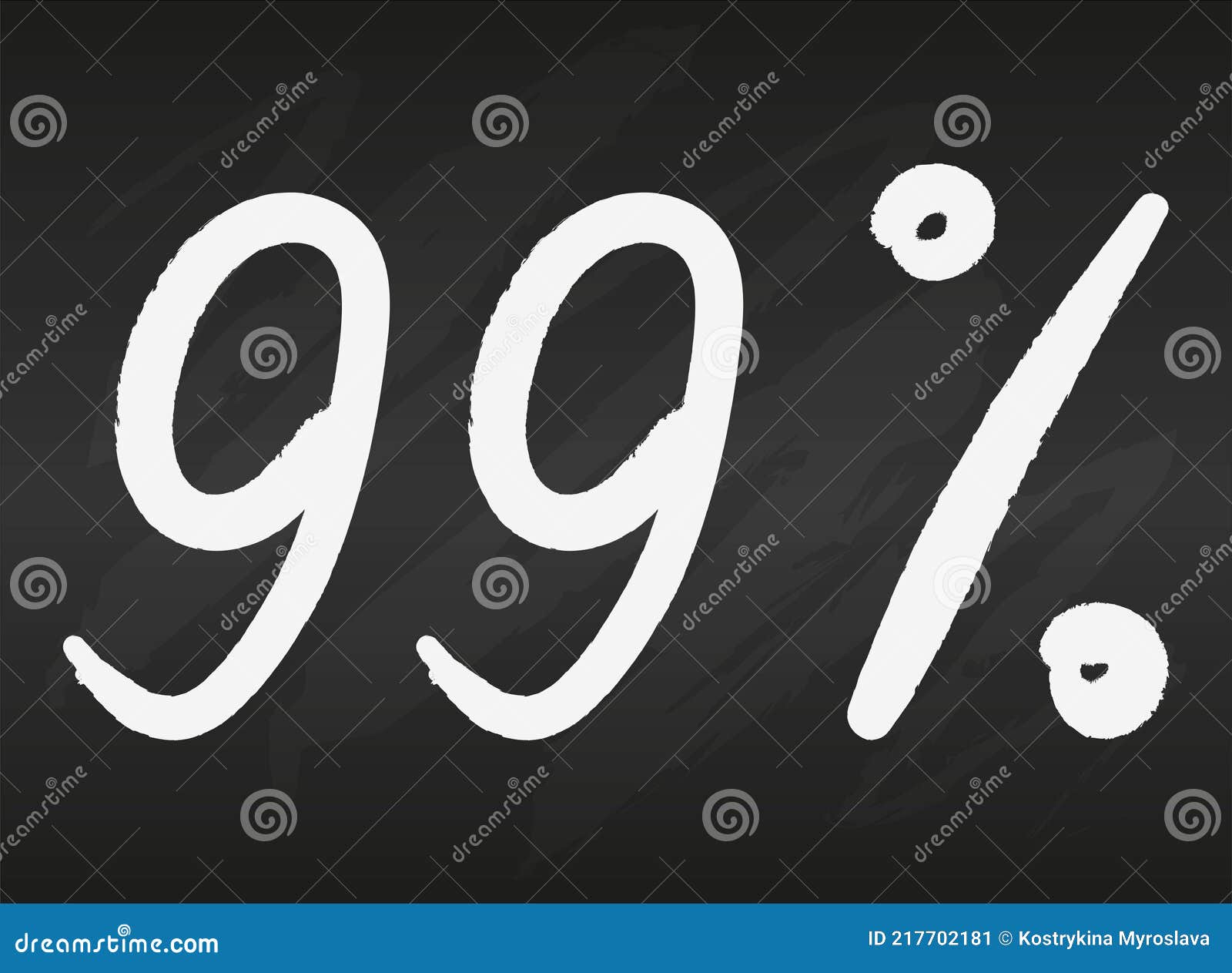 Ninety Nine 99 Percent Sign on Black Chalkboard Simple Vector ...