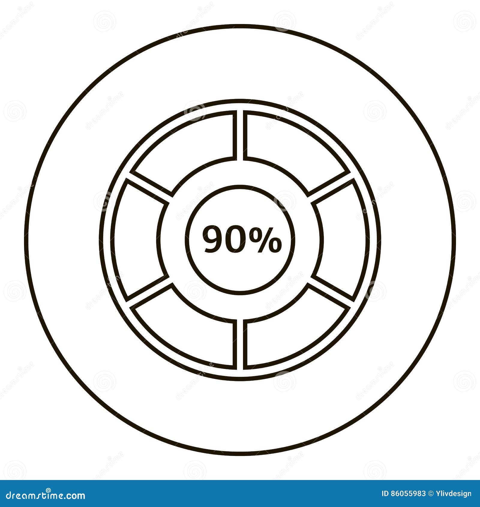Ninety Percents Infographics, Outline Style Stock Vector - Illustration ...