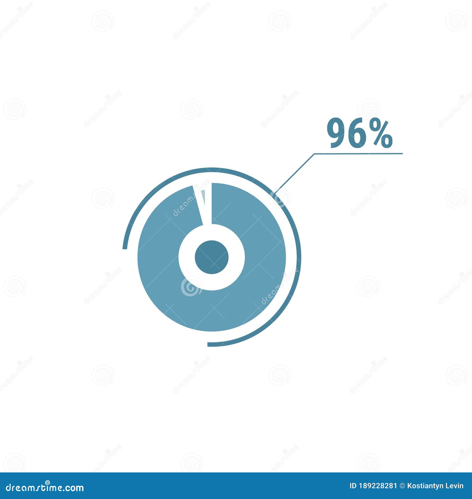 Ninety Six Percent Chart, 96 Percent Circle Diagram, Vector Design ...