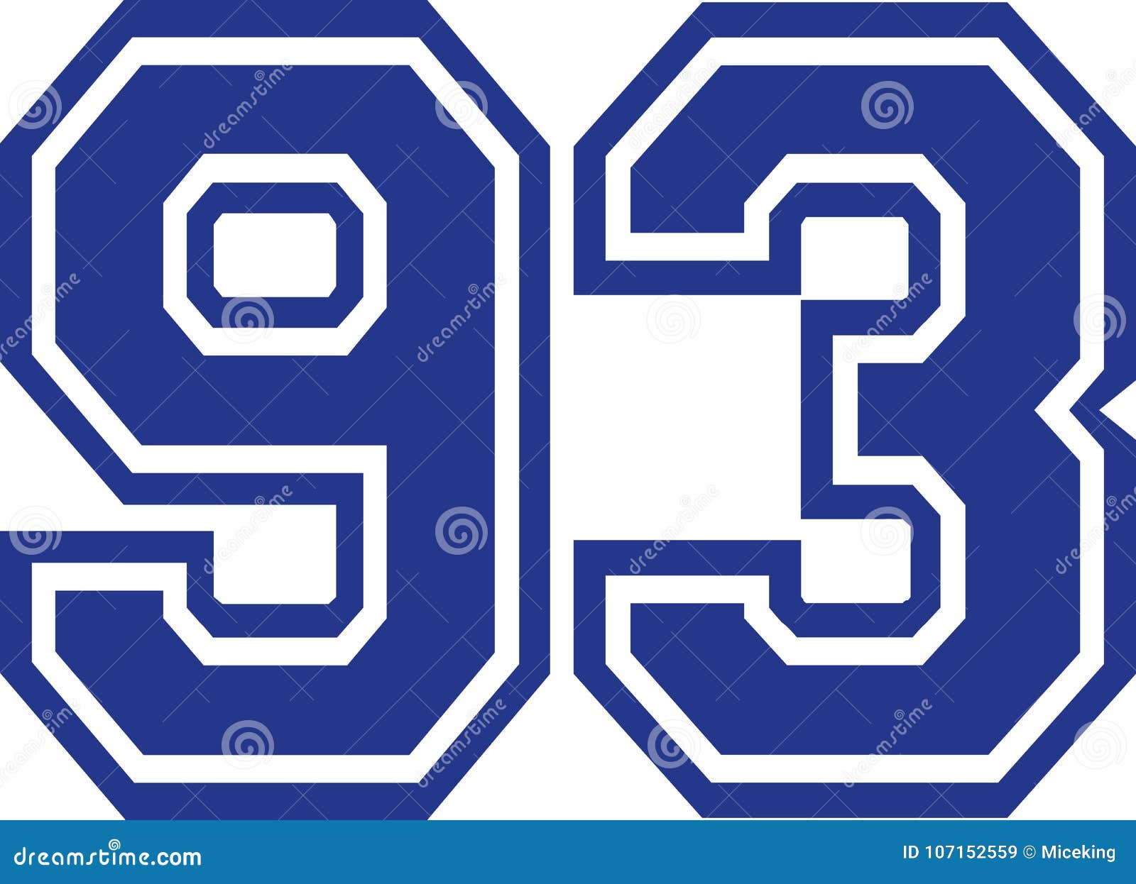 Ninety-three College Number 93 Stock Illustration - Illustration of ...