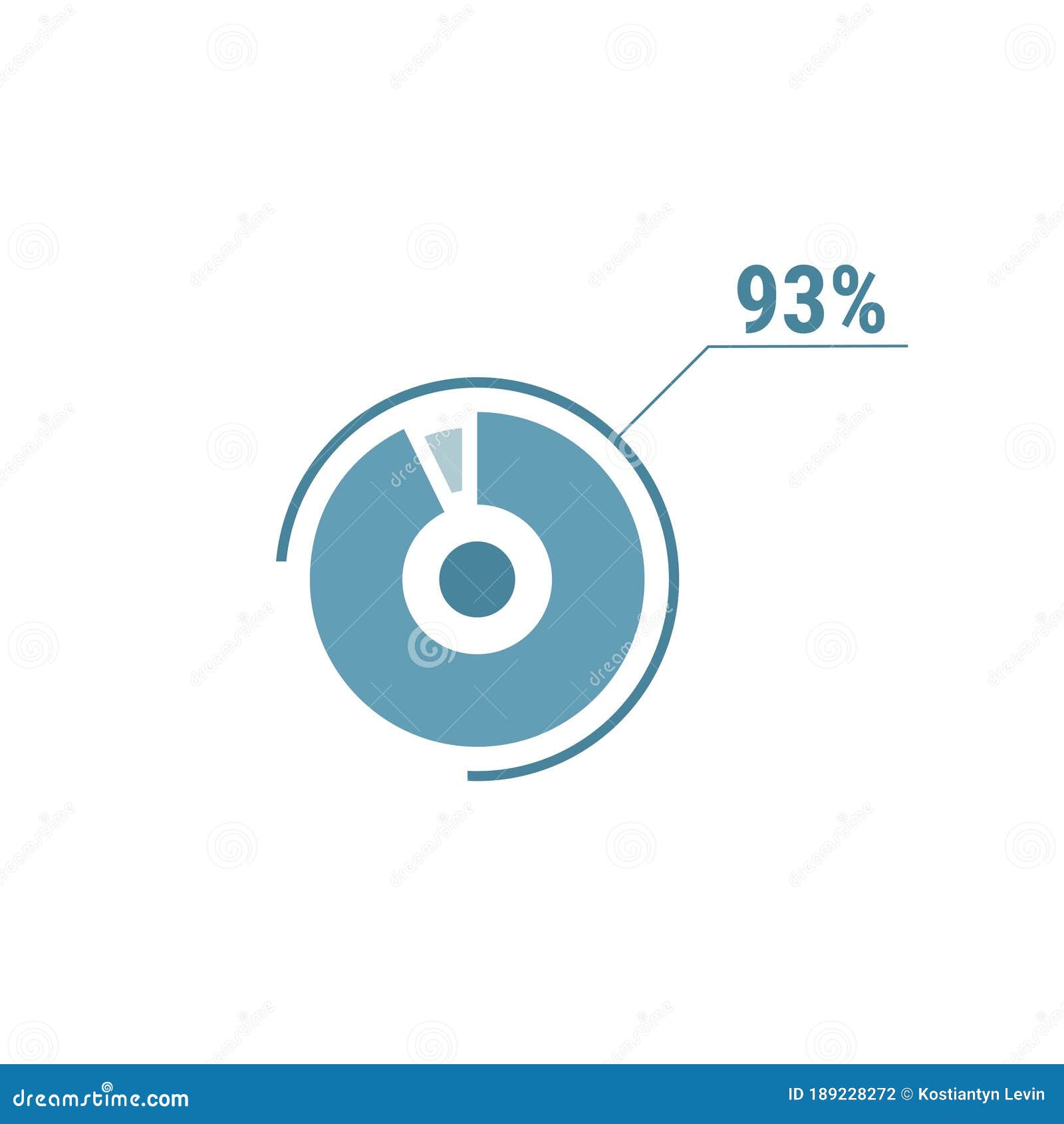 Ninety Three Percent Chart, 93 Percent Circle Diagram, Vector Design ...