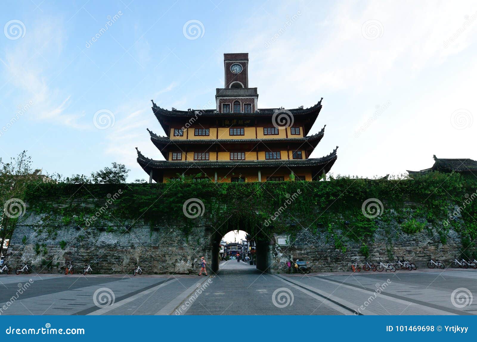 Ningbo Drum Tower editorial stock photo. Image of bright - 101469698