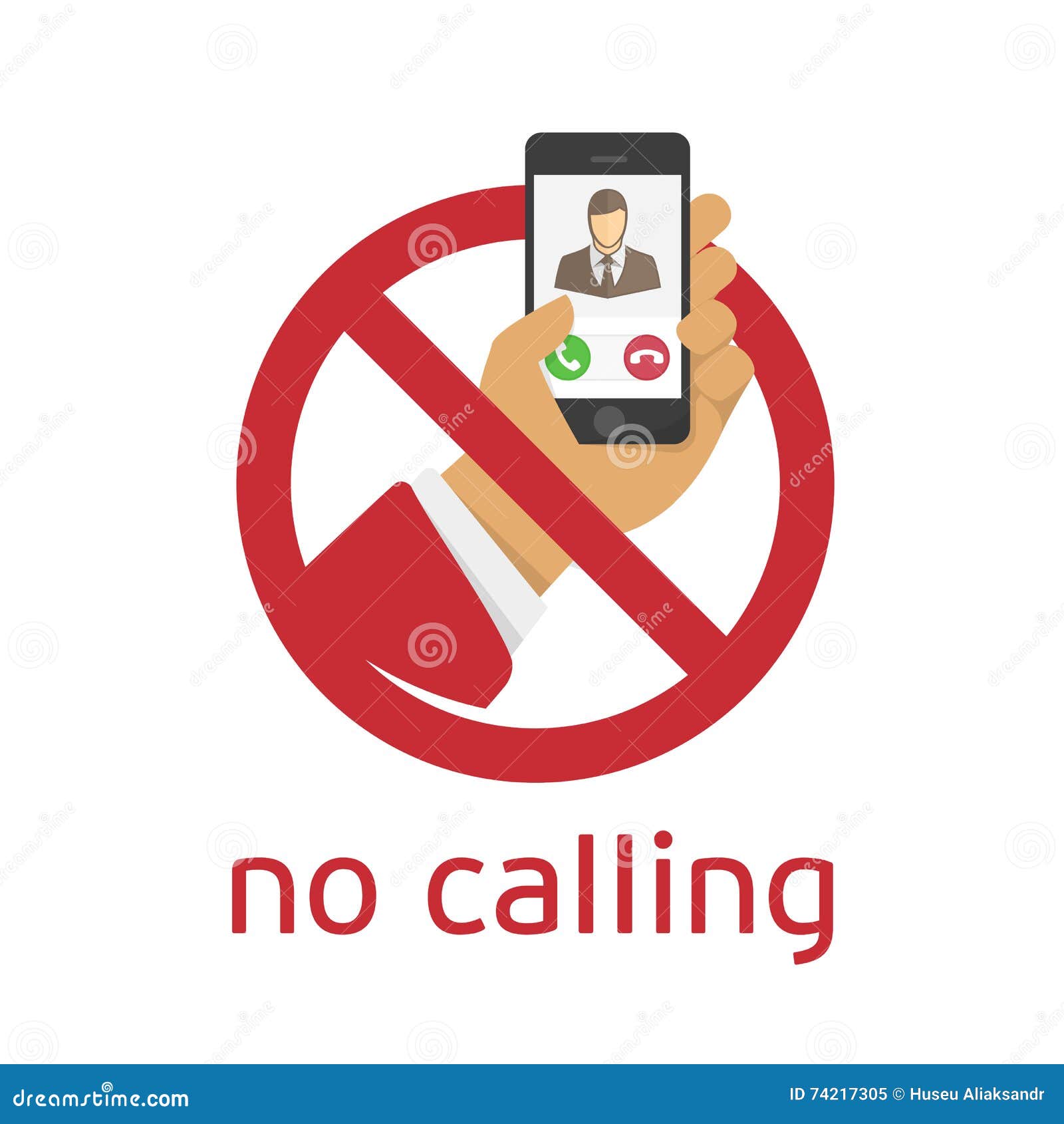 Ninguna llamada ilustración del vector. Ilustración de aislado - 74217305