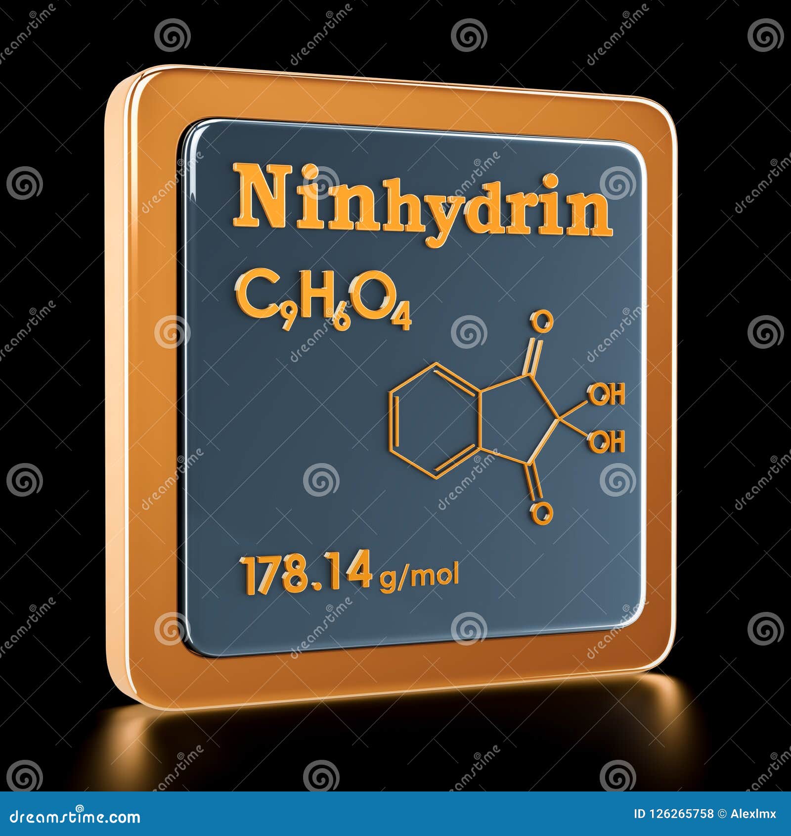 Ninhydrin. Icon, Chemical Formula Stock Illustration - Illustration of ...