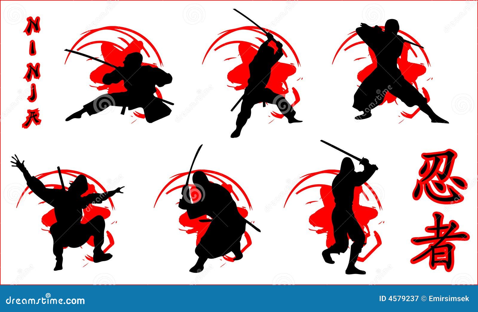Ninja Ninjutsu Japan Traditional Martial Art Vector Illustration ...