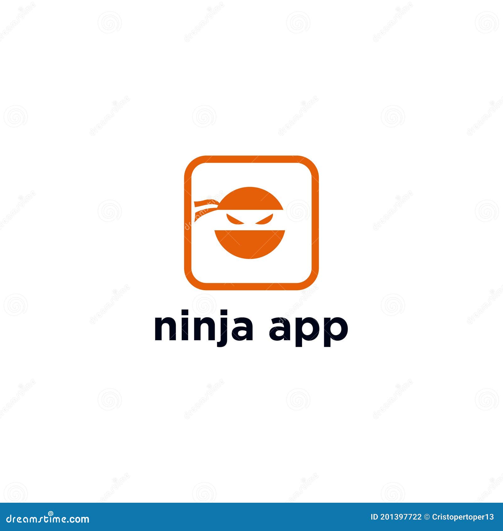 Ninja App Icon Logo Design Concept Vector Stock Vector - Illustration ...
