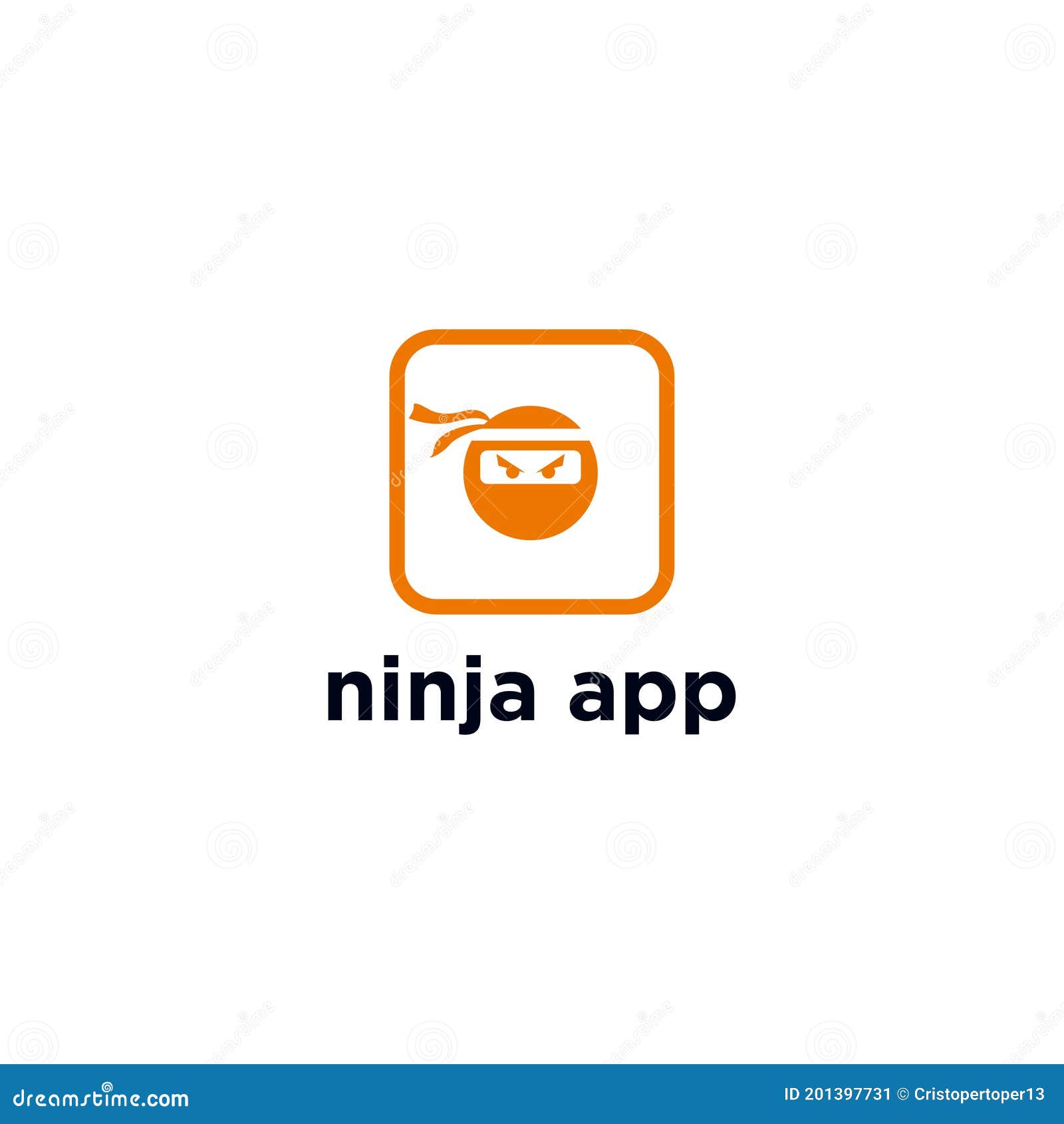 Ninja App Icon Logo Design Concept Vector Stock Vector - Illustration ...