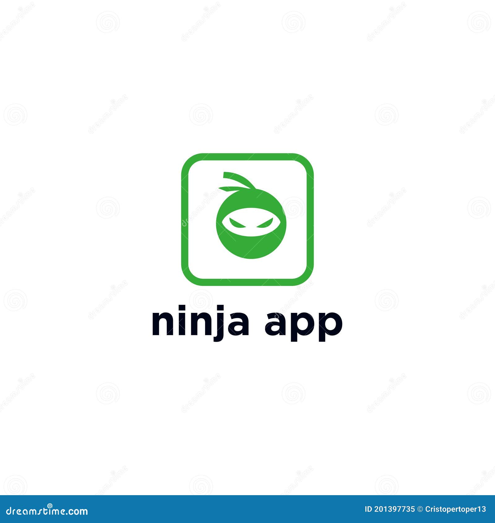 Ninja App Icon Logo Design Concept Vector Stock Vector - Illustration ...