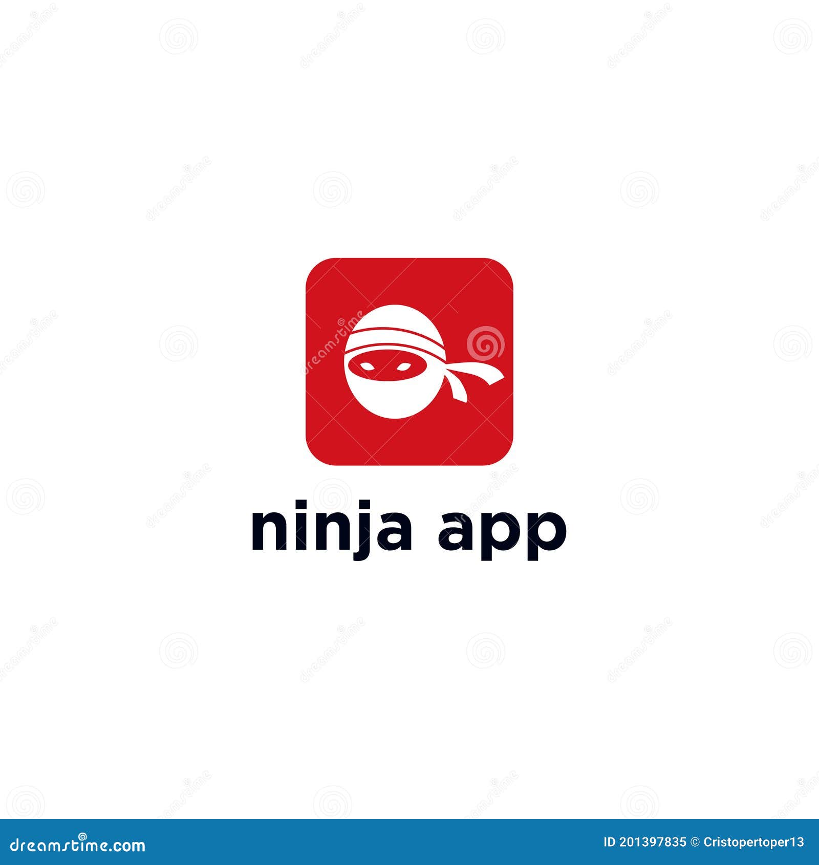 Ninja App Icon Logo Design Concept Vector Stock Vector - Illustration ...