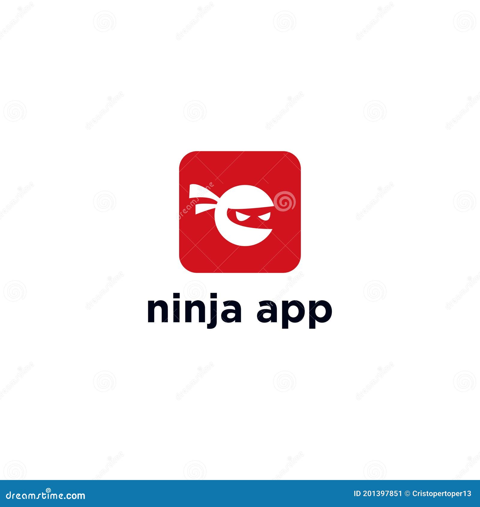 Ninja App Icon Logo Design Concept Vector Stock Vector - Illustration ...