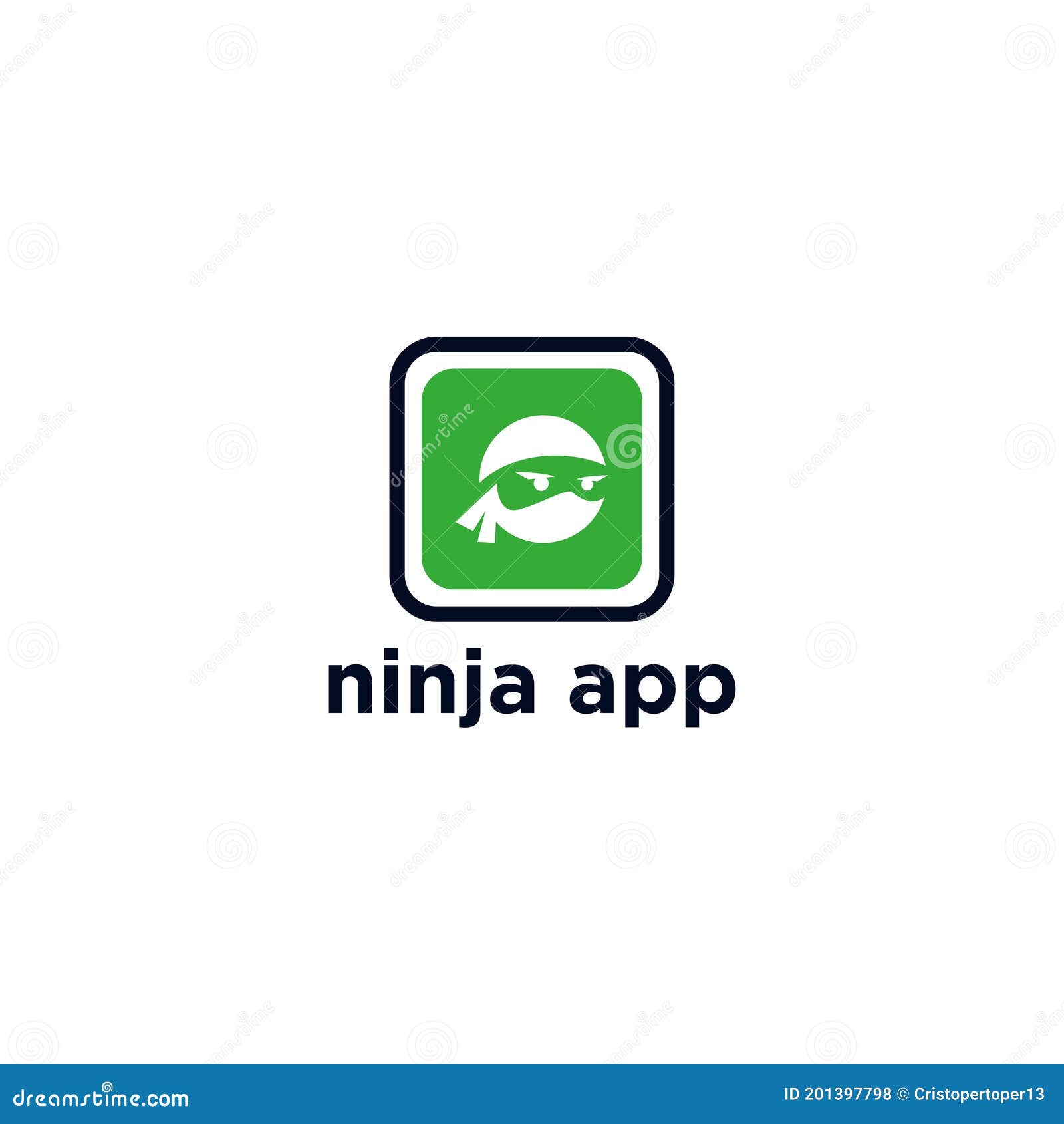 Ninja App Icon Logo Design Concept Vector Stock Vector - Illustration ...