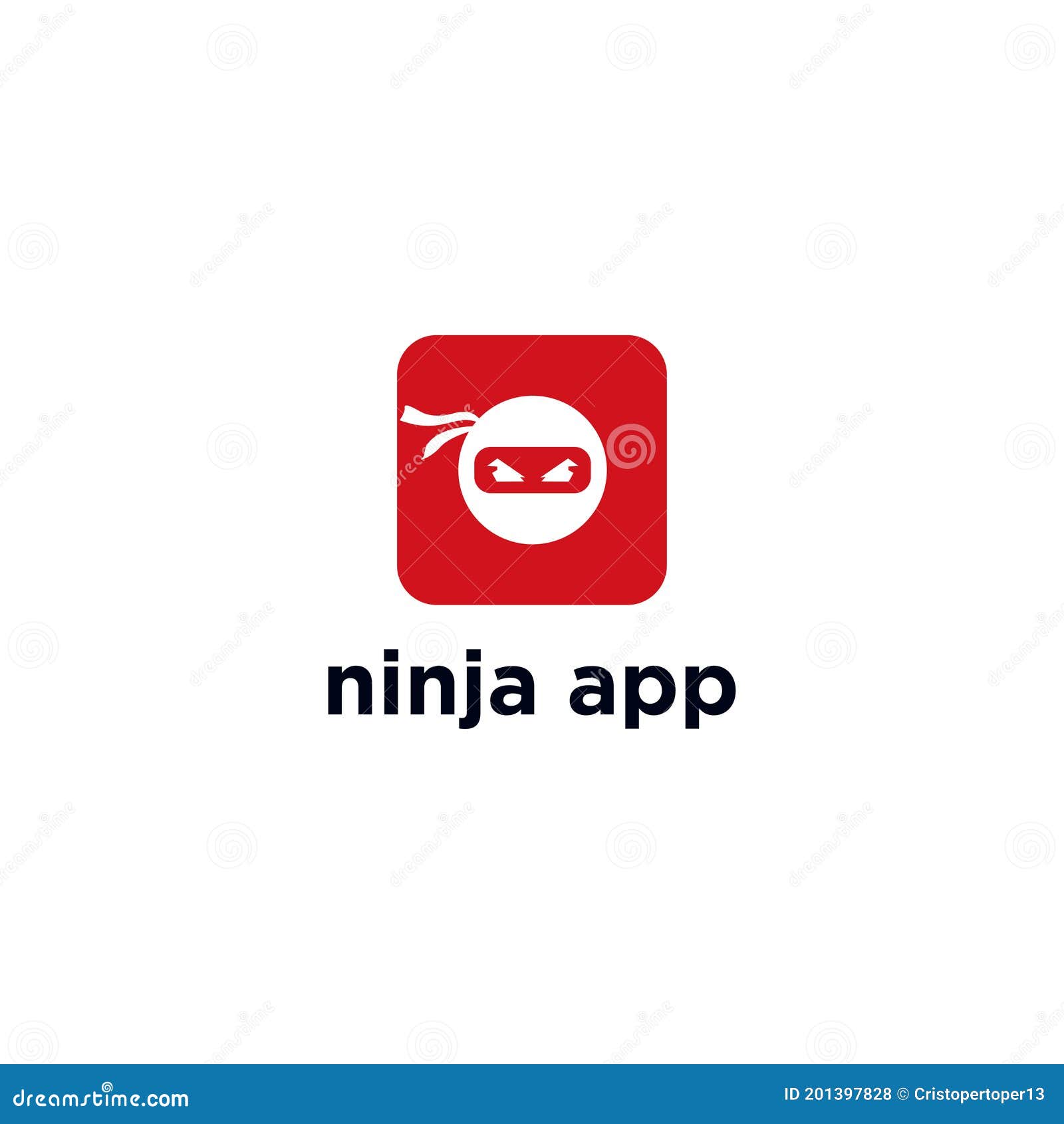 Ninja App Icon Logo Design Concept Vector Stock Vector - Illustration ...