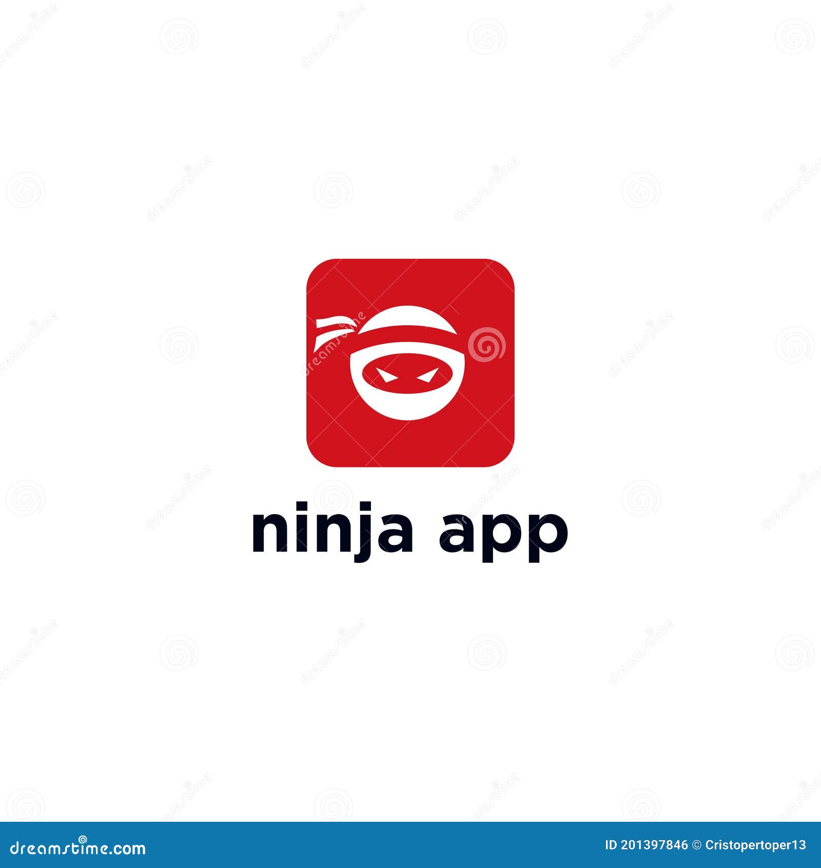 Ninja App Icon Logo Design Concept Vector Stock Vector - Illustration ...