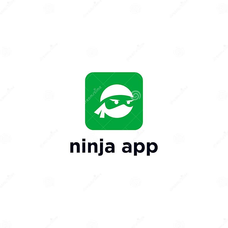 Ninja App Icon Logo Design Concept Vector Stock Vector - Illustration ...