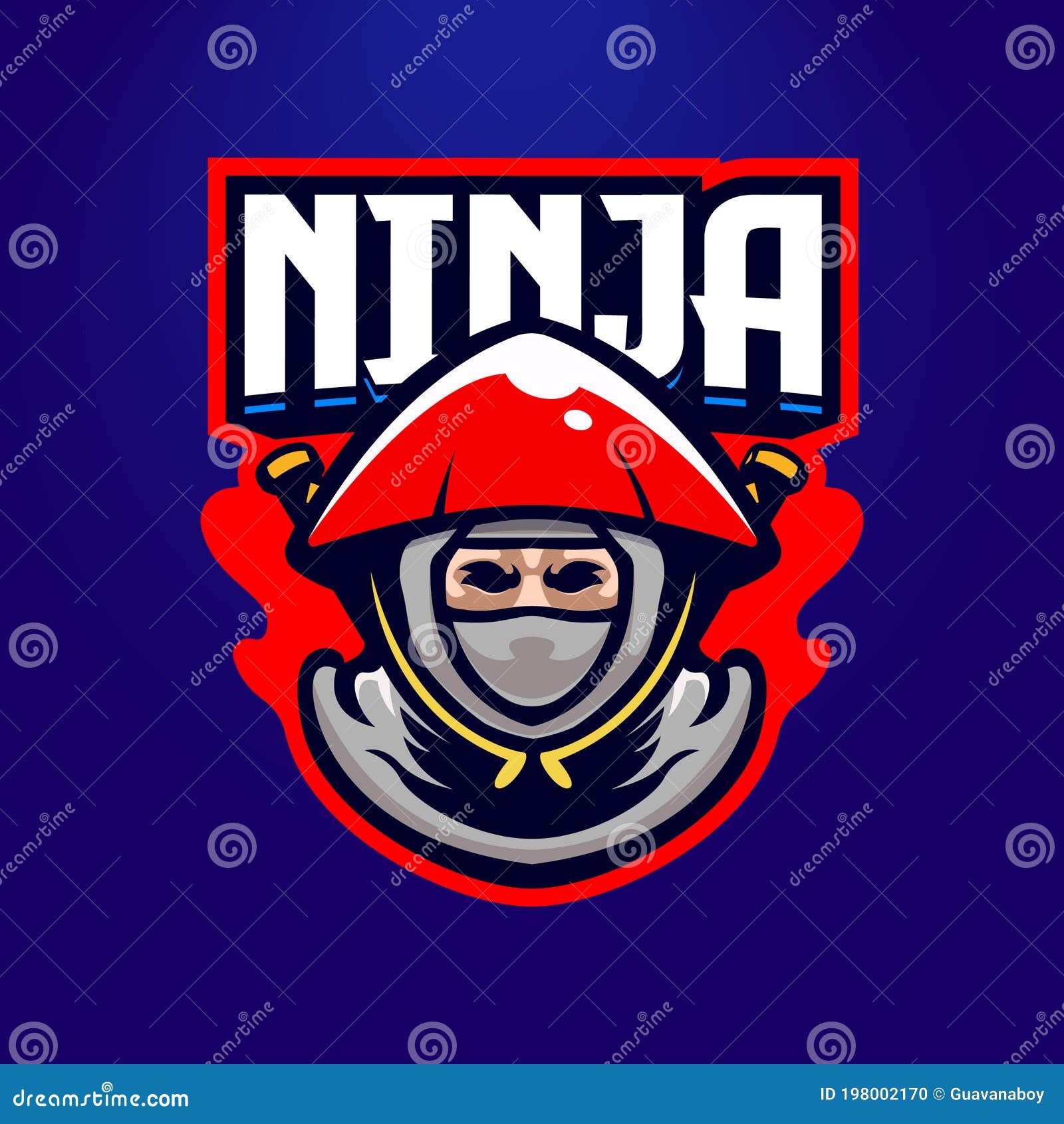 Ninja Assassin E-sport Team Logo Emblem Design Stock Illustration ...