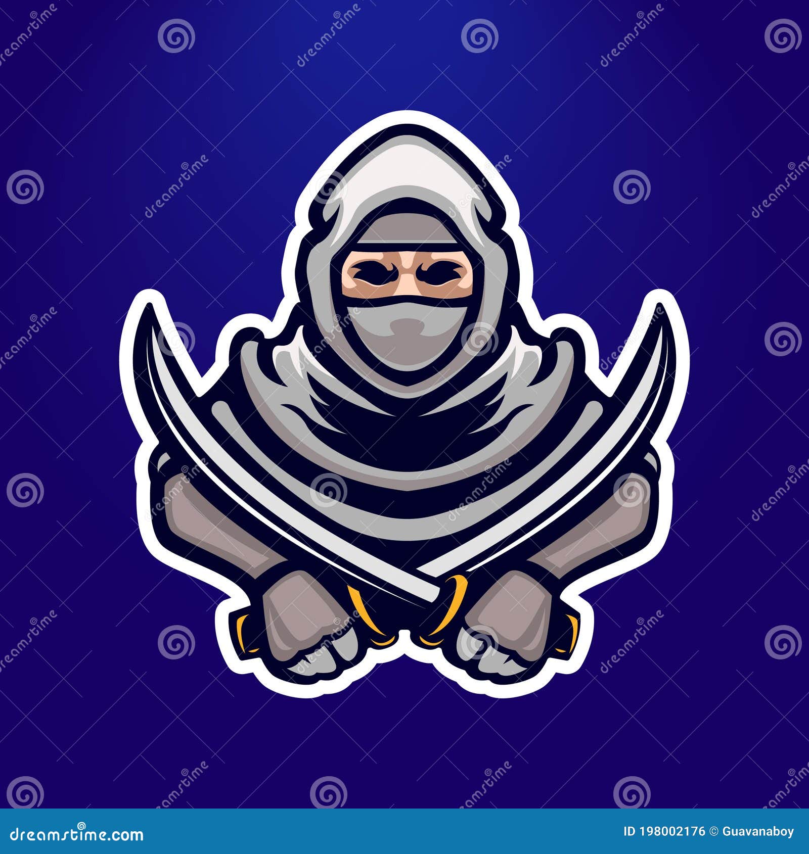 Ninja Assassin E-sport Team Logo Emblem Design Stock Illustration ...