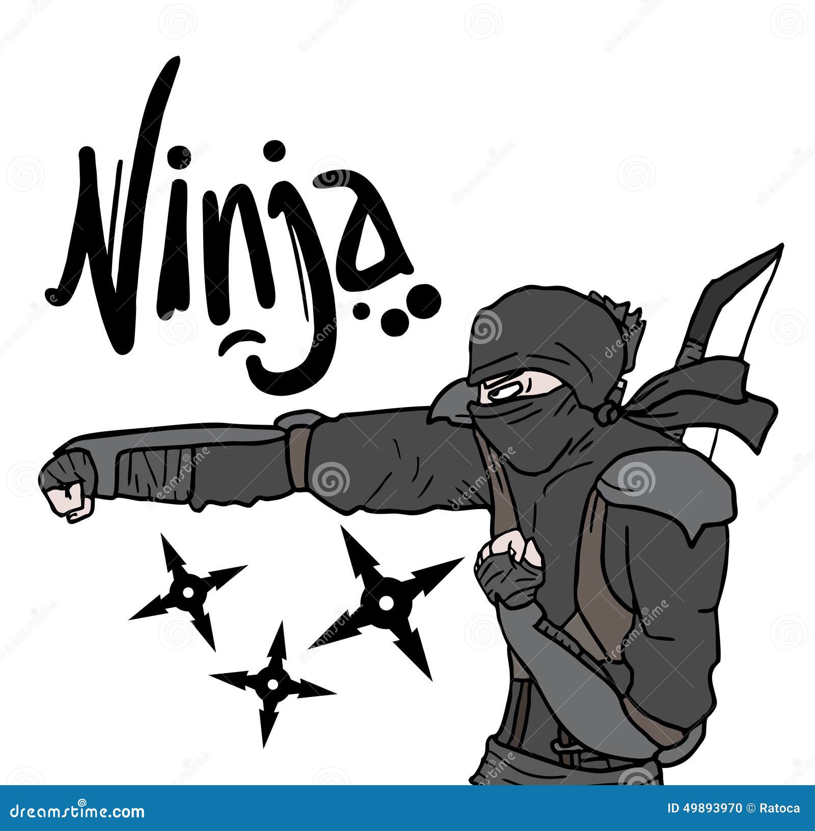 Ninja attack stock vector. Illustration of style, doll - 49893970