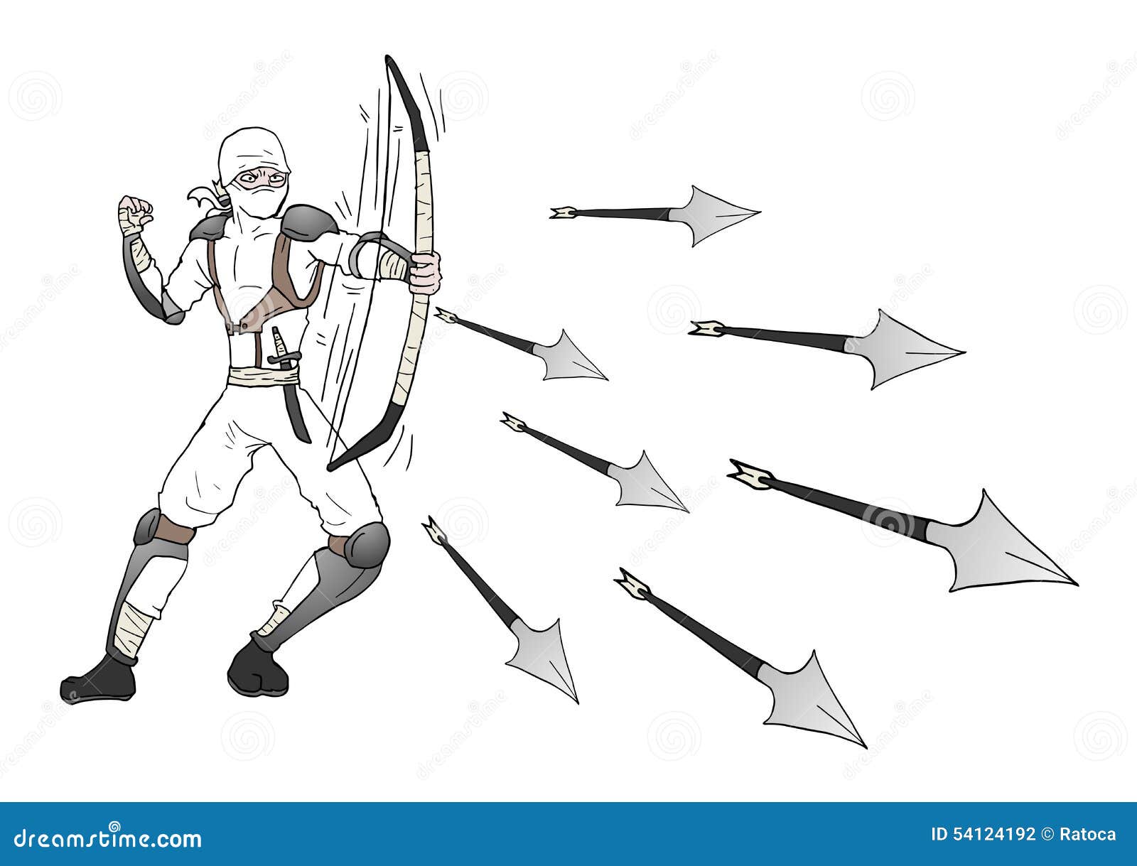 Ninja attack stock vector. Illustration of army, sword - 54124192
