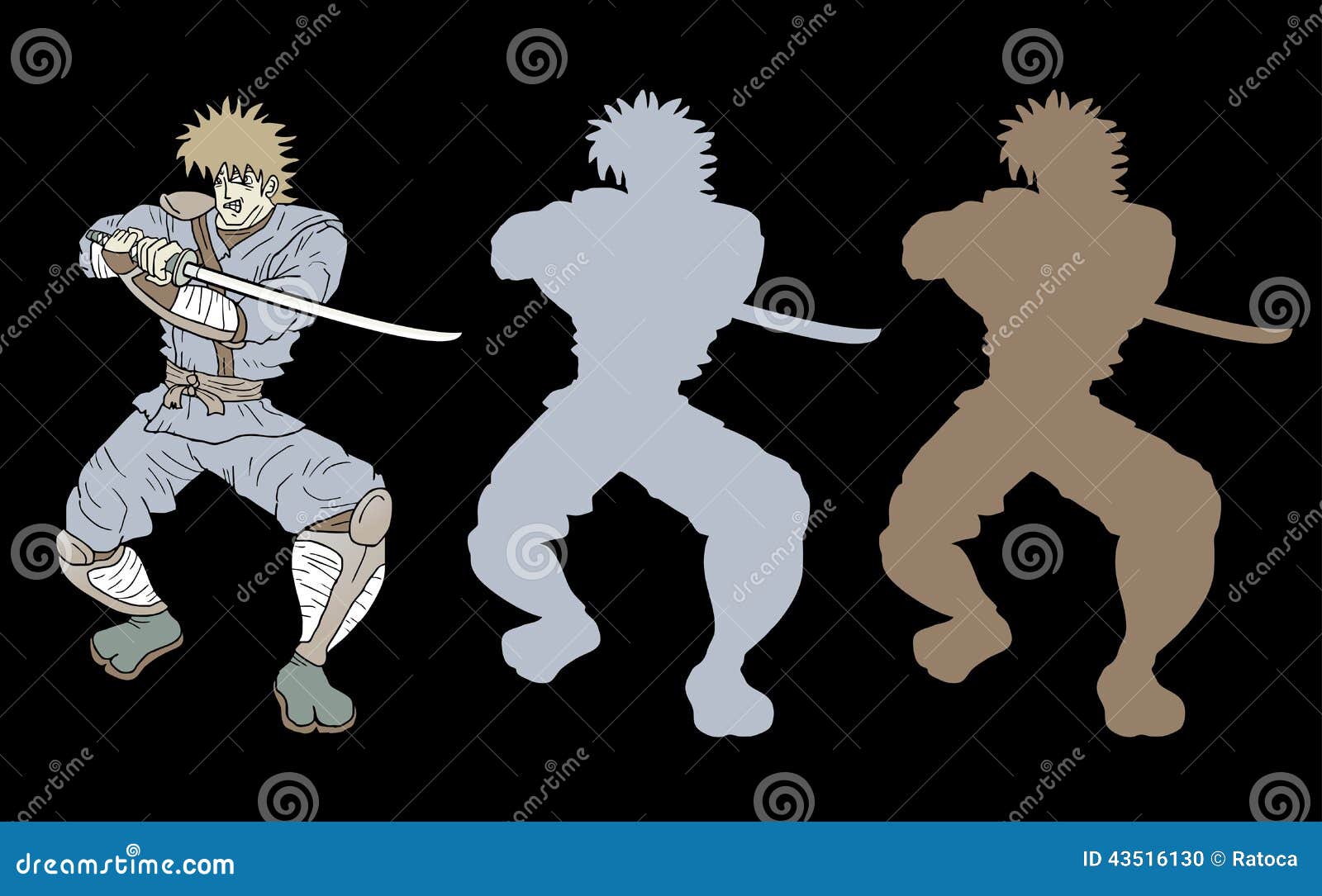 Ninja banner stock vector. Illustration of position, move - 43516130