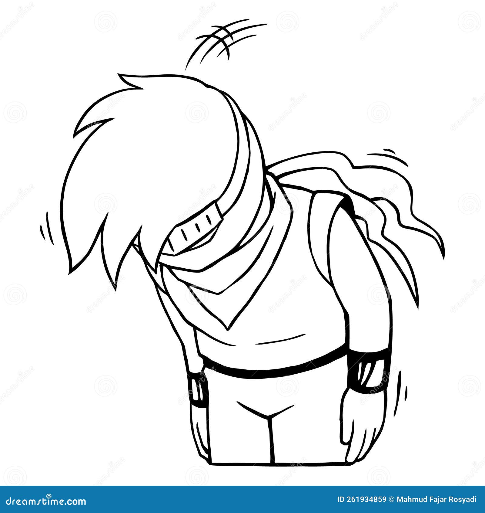 Ninja Boy Apologize and Sorry BW Stock Illustration - Illustration of ...