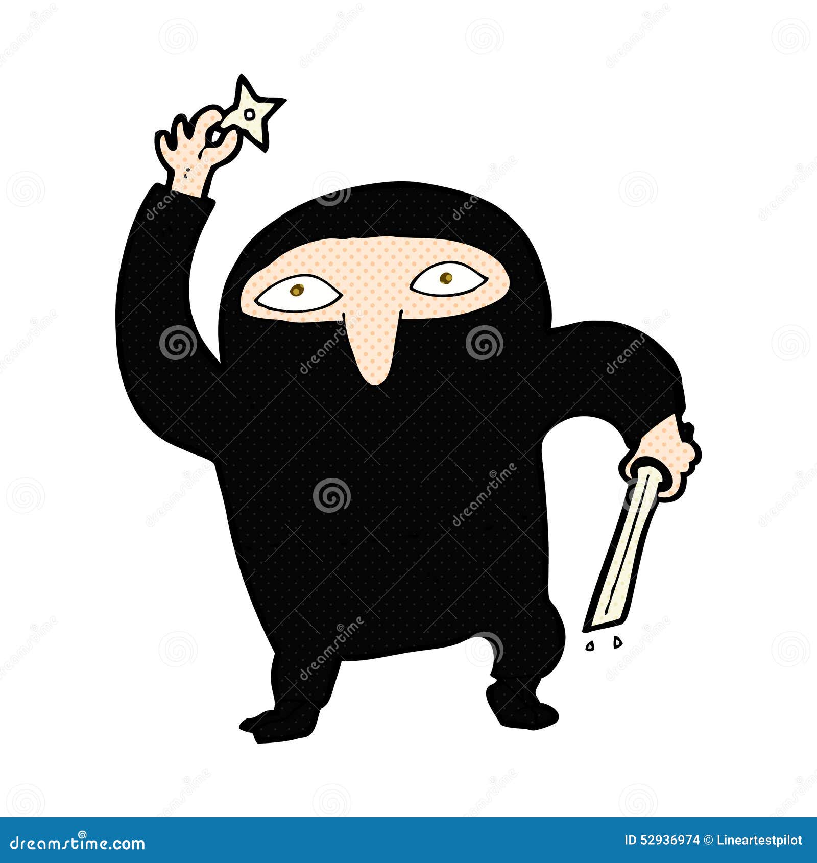Ninja Cómico De La Historieta Stock de ilustración - Ilustración de ...