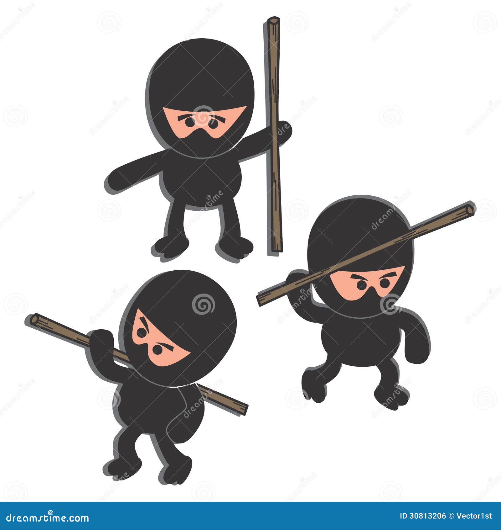 Ninja Cartoon Set Royalty-Free Illustration | CartoonDealer.com #97206195