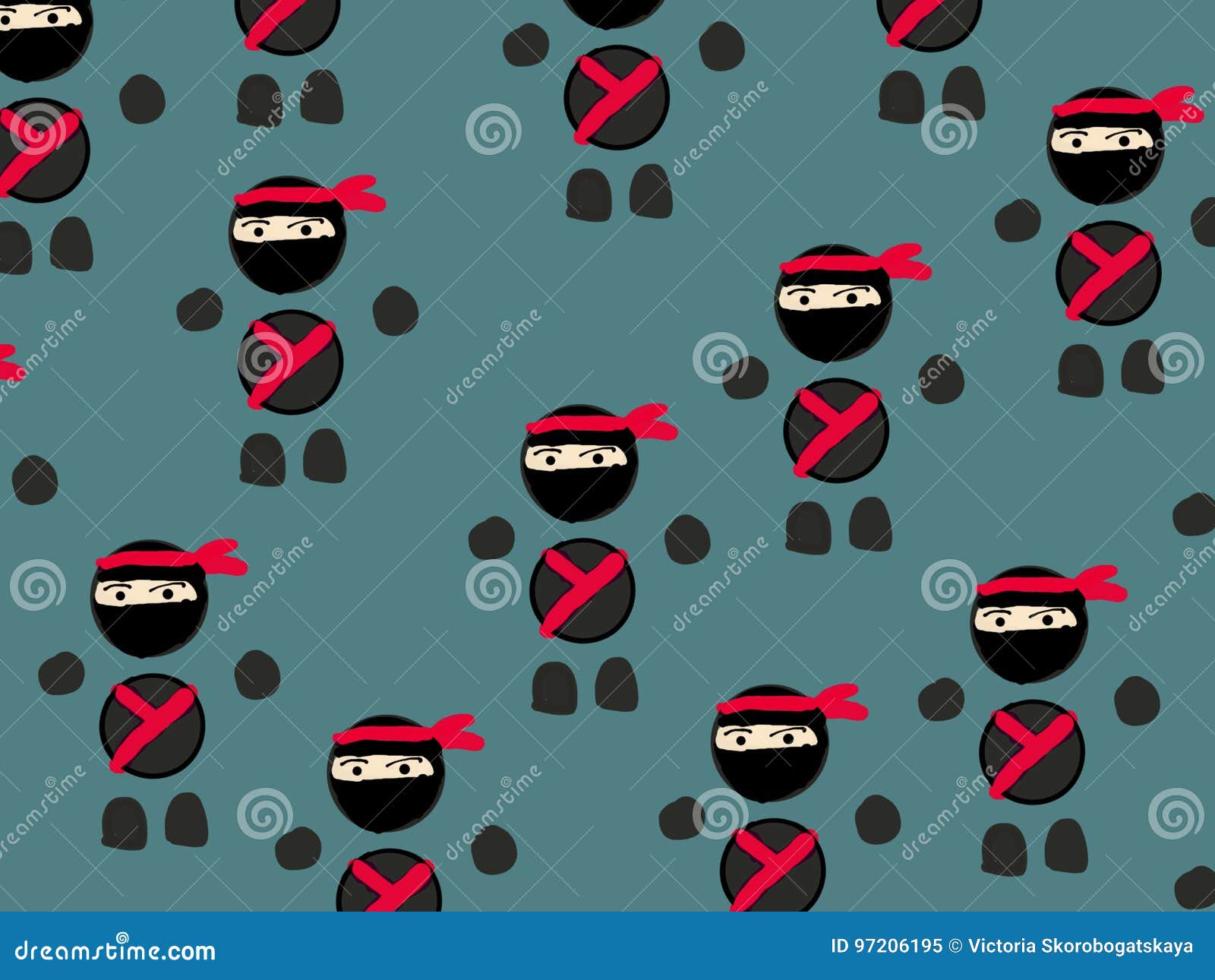 Ninja Cartoon Set Royalty-Free Illustration | CartoonDealer.com #97206195
