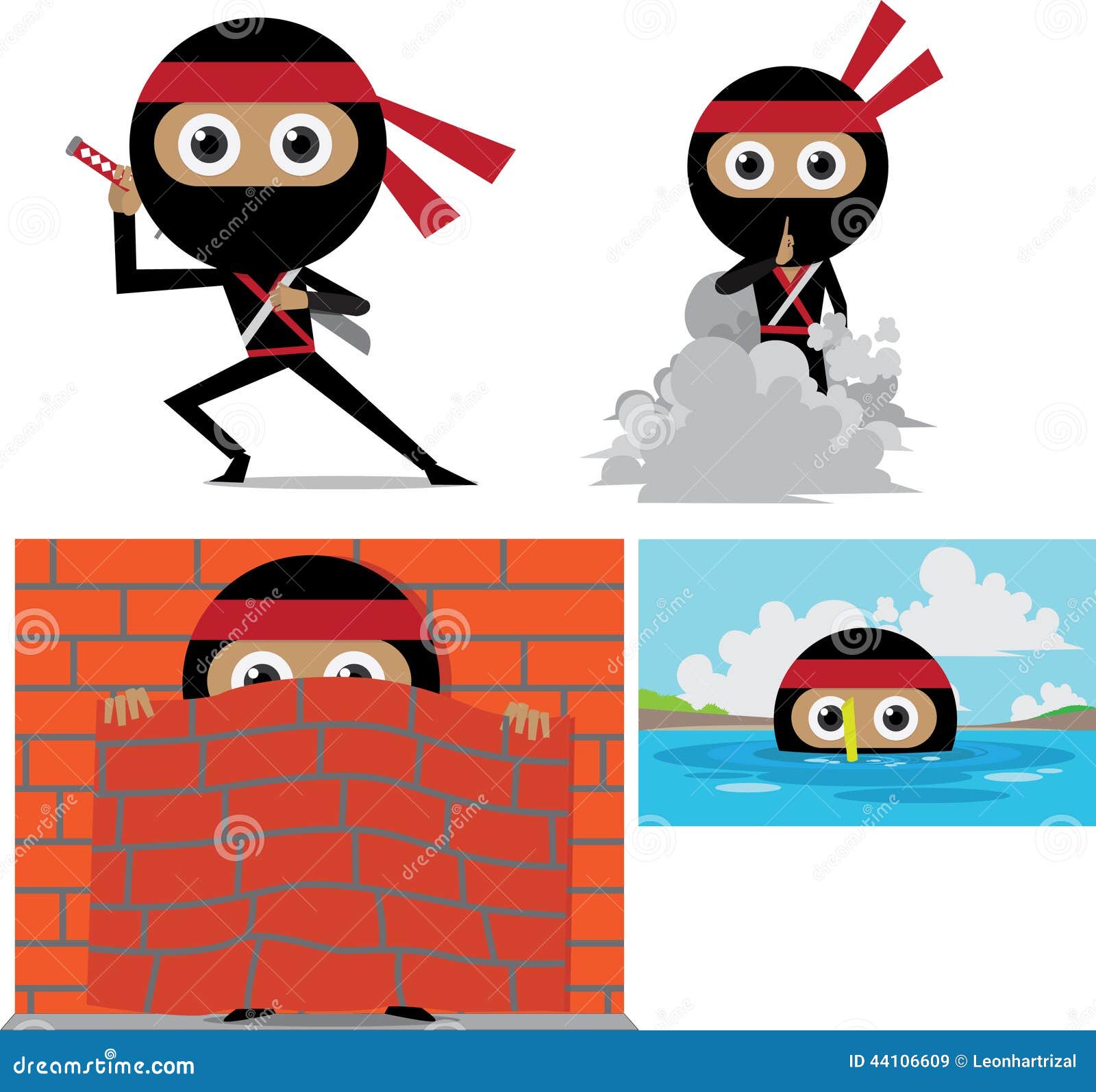 Ninja Boy Camouflage Diverter BW Royalty-Free Stock Photography ...
