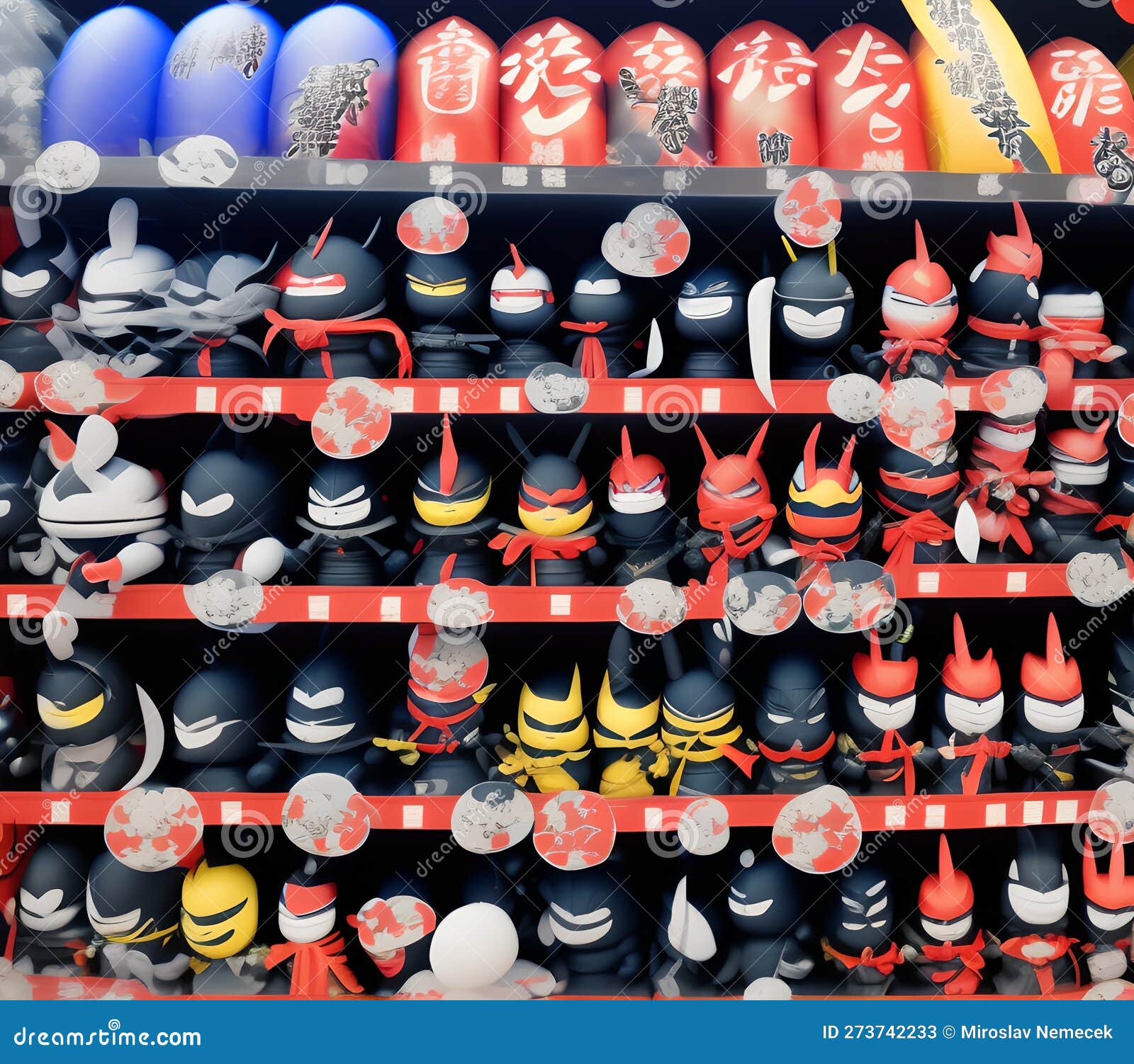 Ninja Characters Showing Different Actions Vector Illustration. Cartoon ...