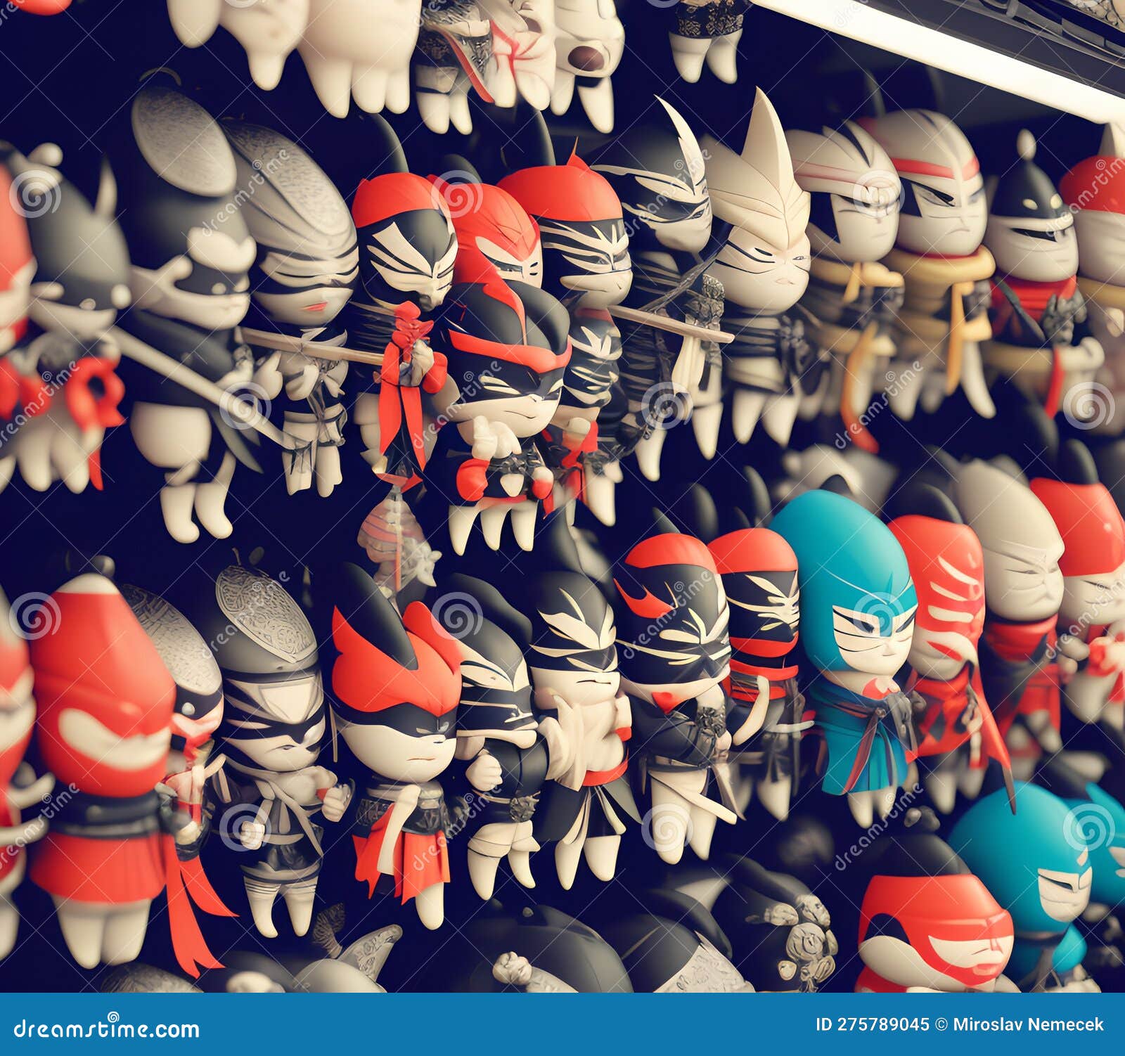 Ninja Characters in Store Market, Generative AI Illustration Stock ...